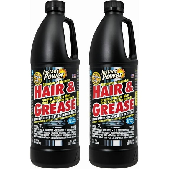 Hair and Grease Drain Cleaner - Shower Drain & Sink Cleaner, Liquid ...