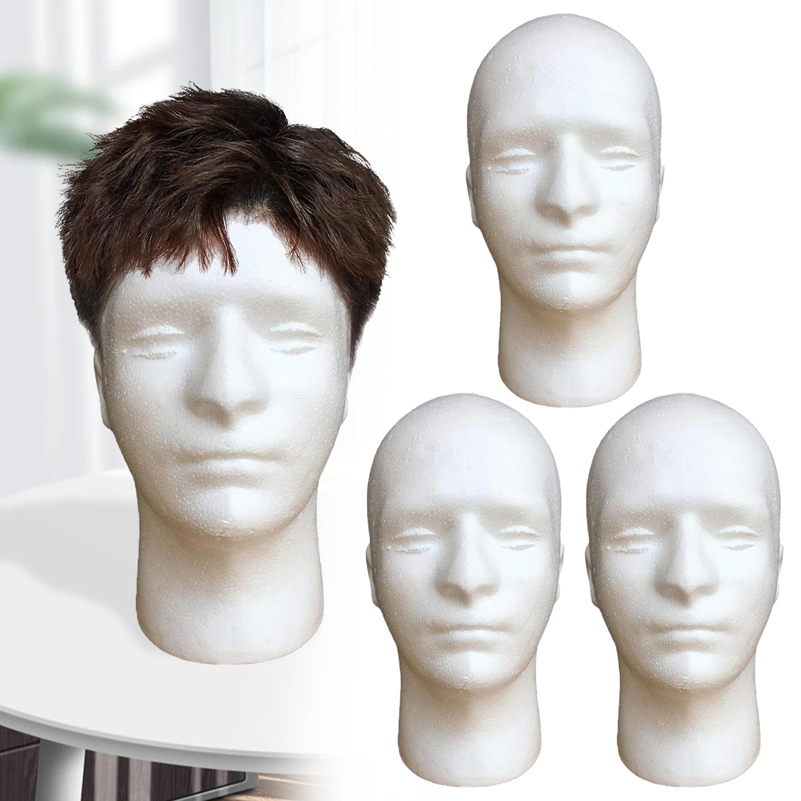 HairCare, Hair Mannequin Head Mannequin Head Male Hair Mannequin Head White Model Hat Glasses ...