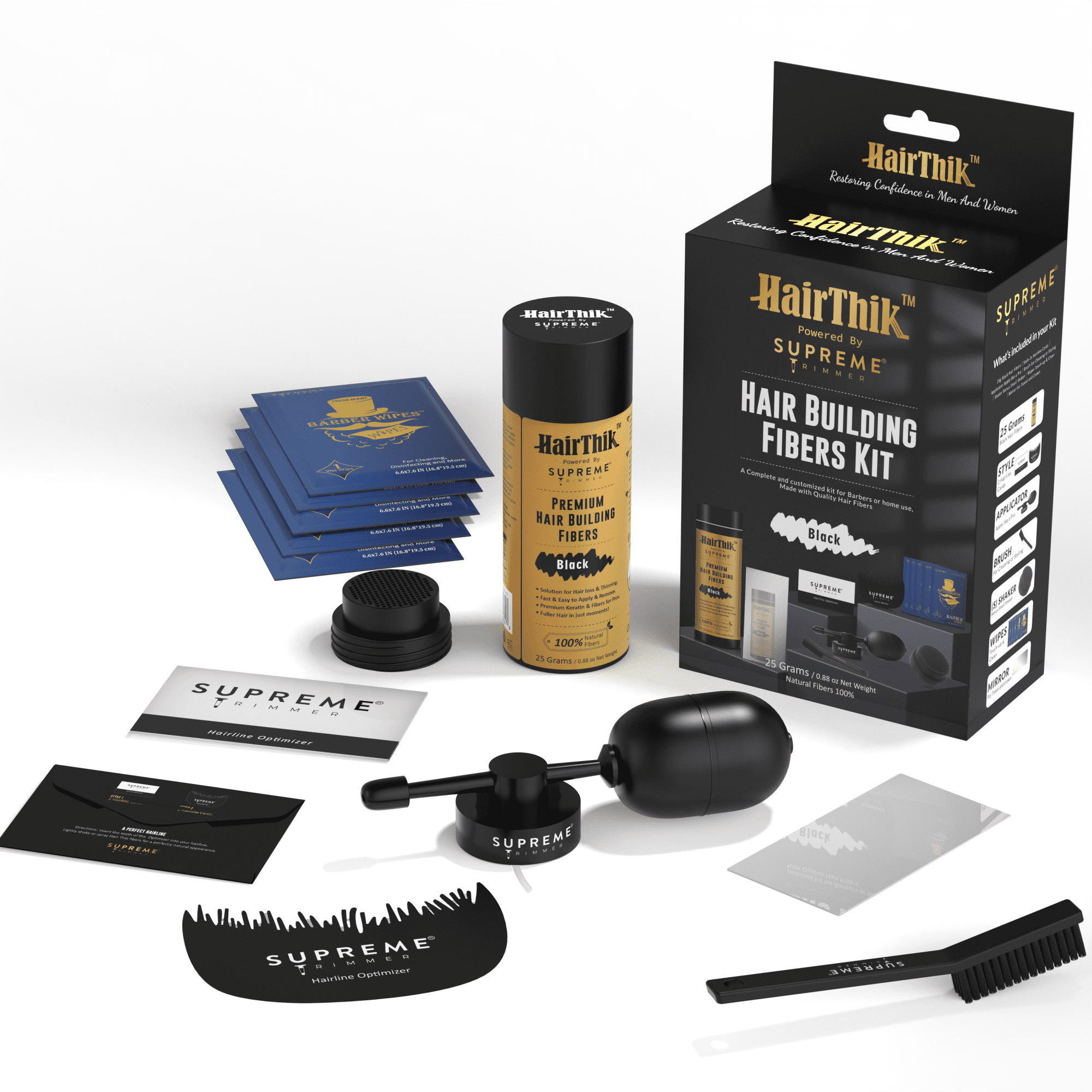 HairThik Hair Building Fibers Starter Kit, 25g Fill In Fine or Thinning ...