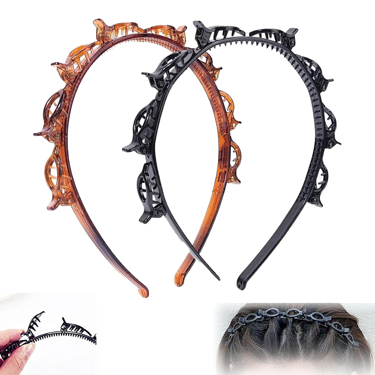 Hairband with Bangs Clip,Butterfly Clip Headband for Women,Bangs ...