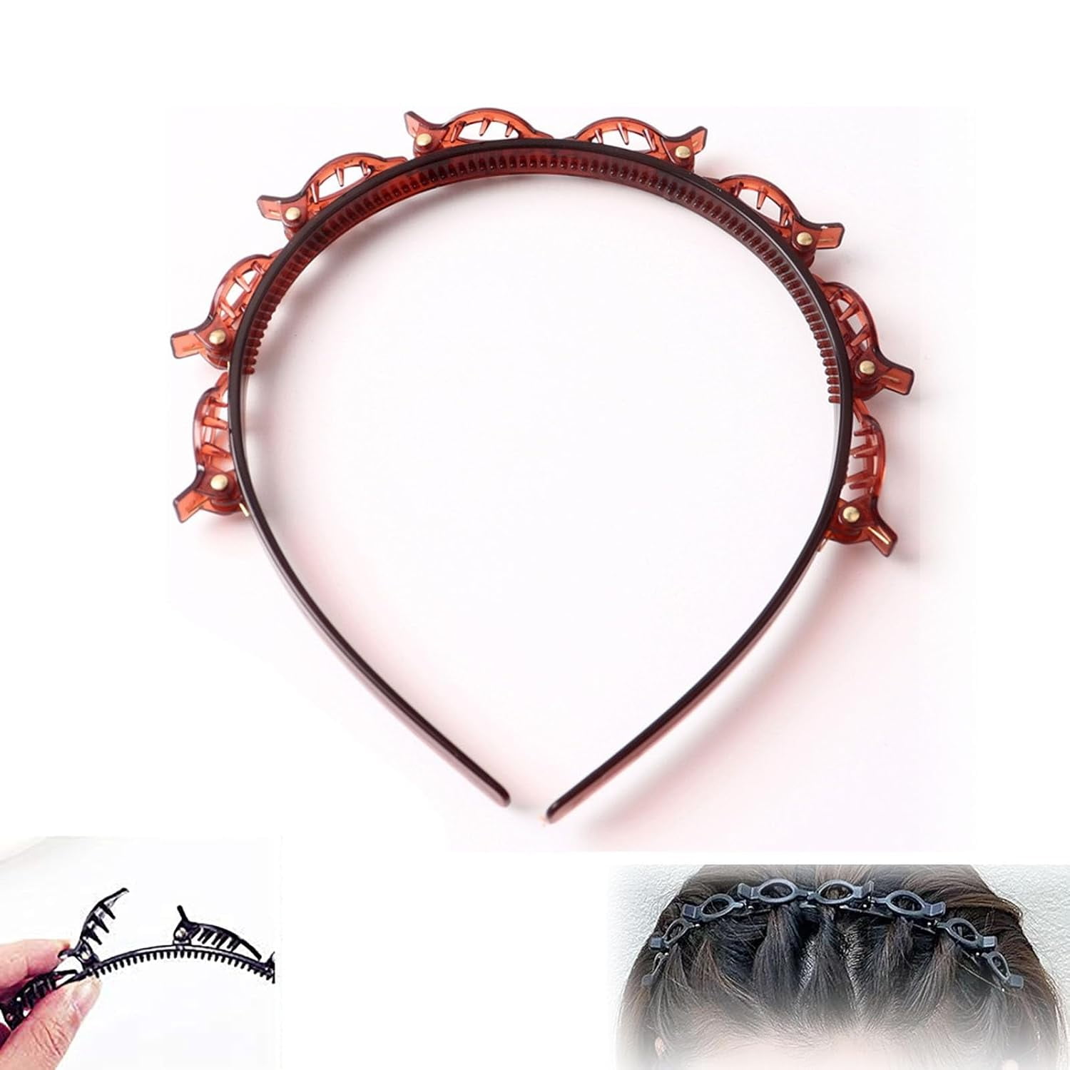 Hairband with Bangs Clip,Butterfly Clip Headband for Women,Bangs ...