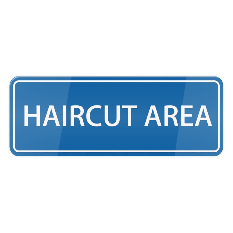 Haircut Area Sign For House Door, Plastic Self-Adhesive Signs For ...
