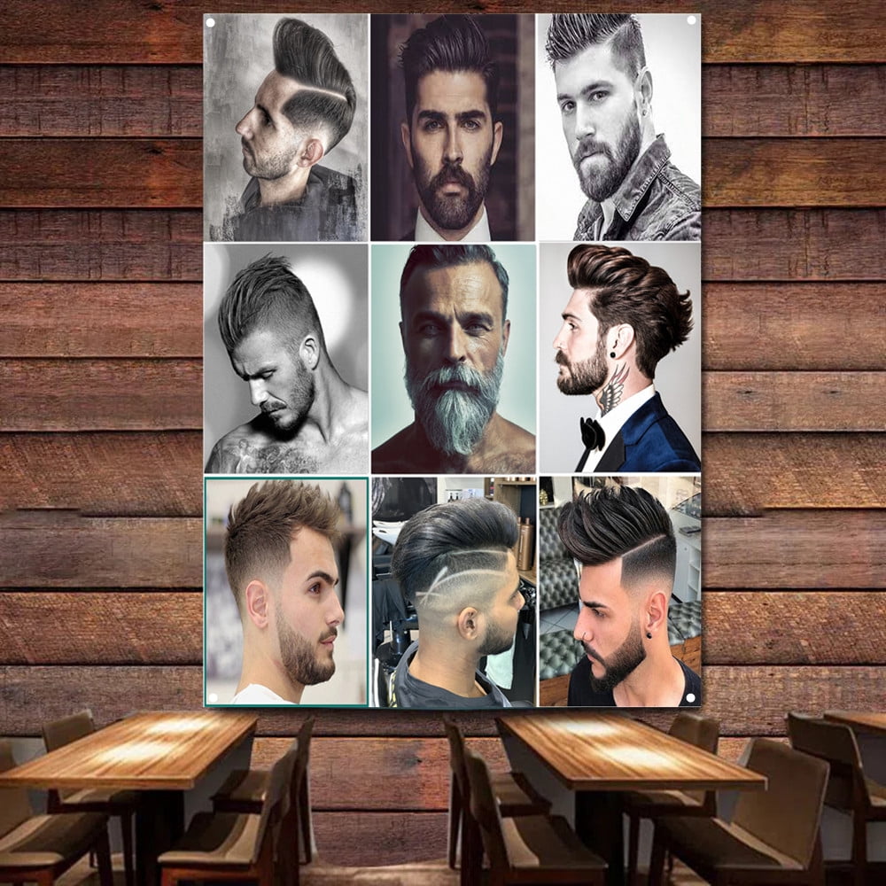 Haircut and Shave Service Signboard 38" x 57" Vintage Barber Shop Wall ...