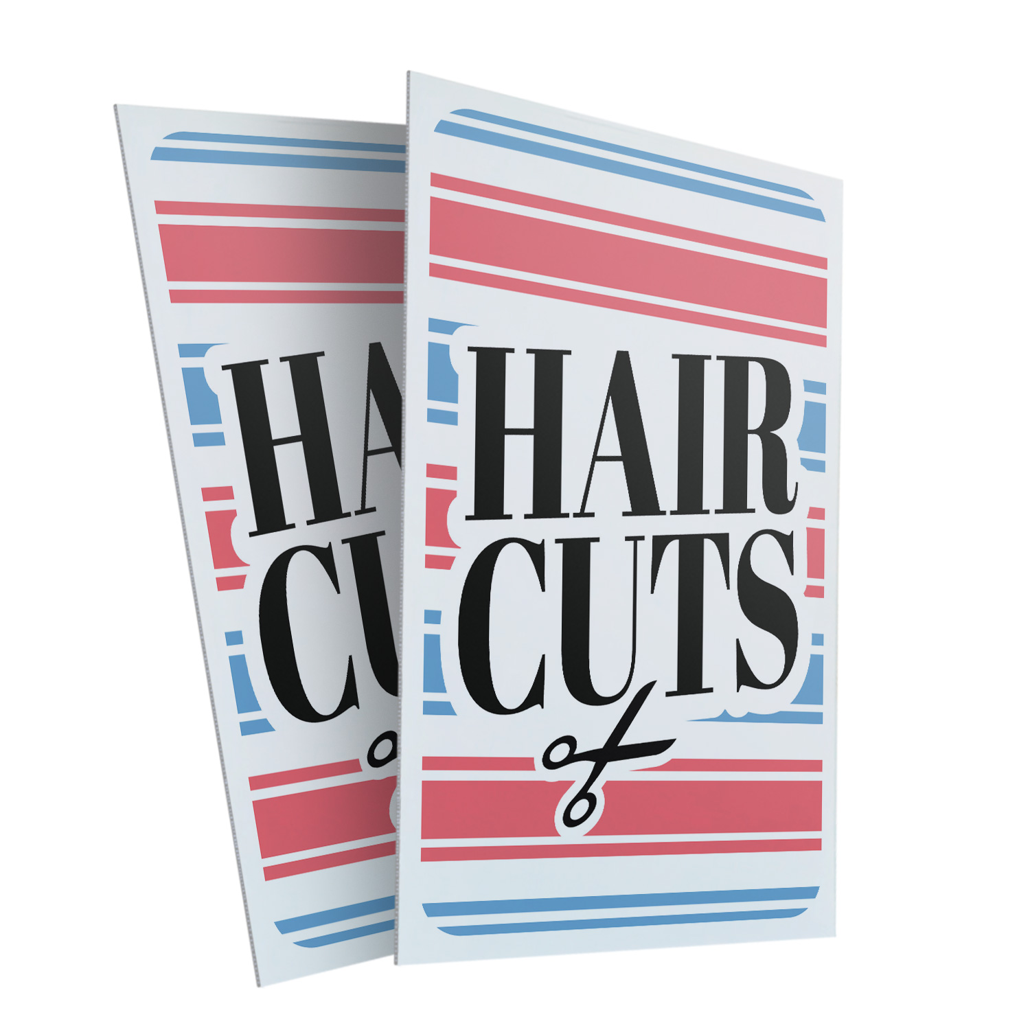 Haircuts (2-PACK) 24" x 36" Plastic Signs | Sign Insert 4mm Corrugated ...