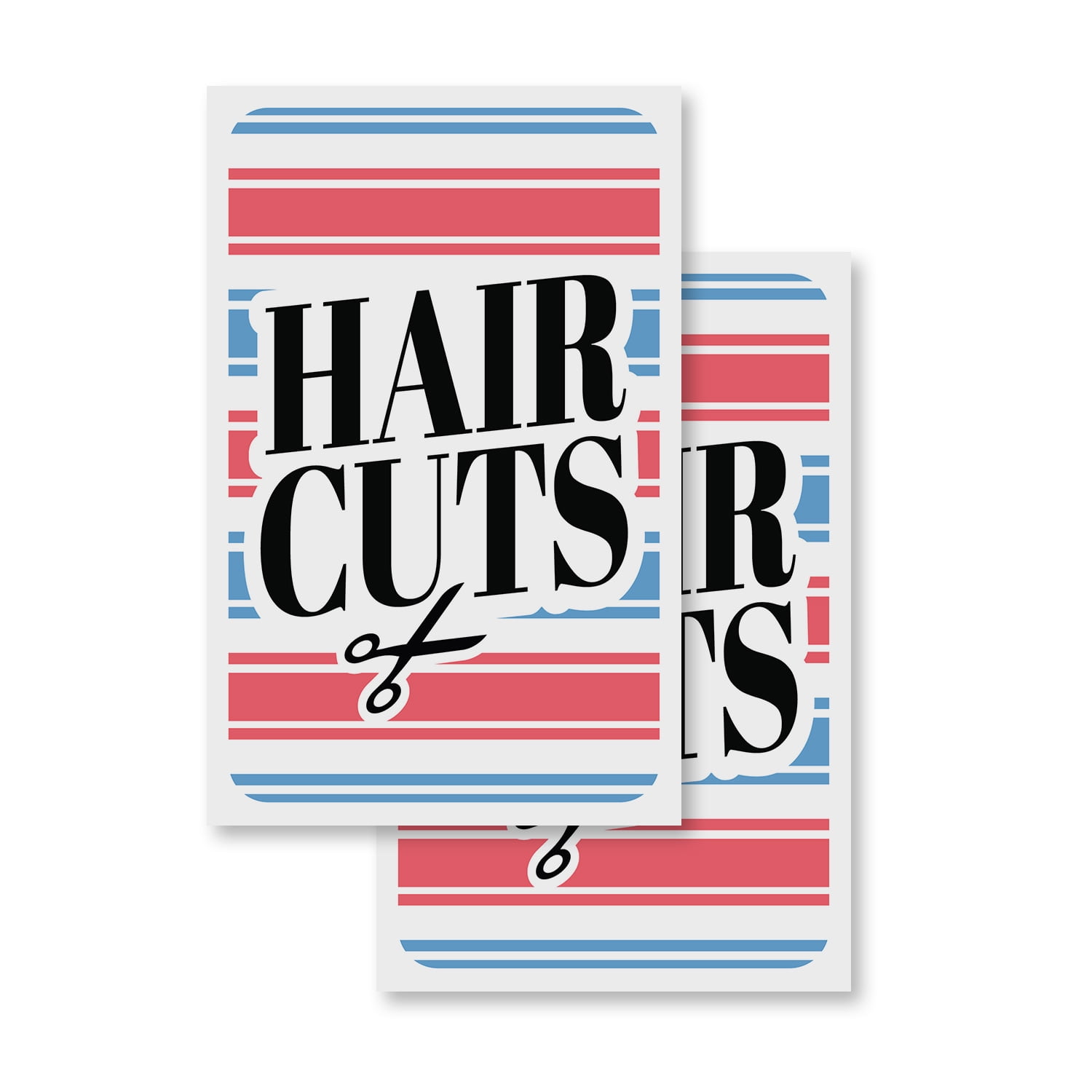 Haircuts (2-PACK) 24" x 36" Vinyl Decals | Sign Insert Peel & Stick ...
