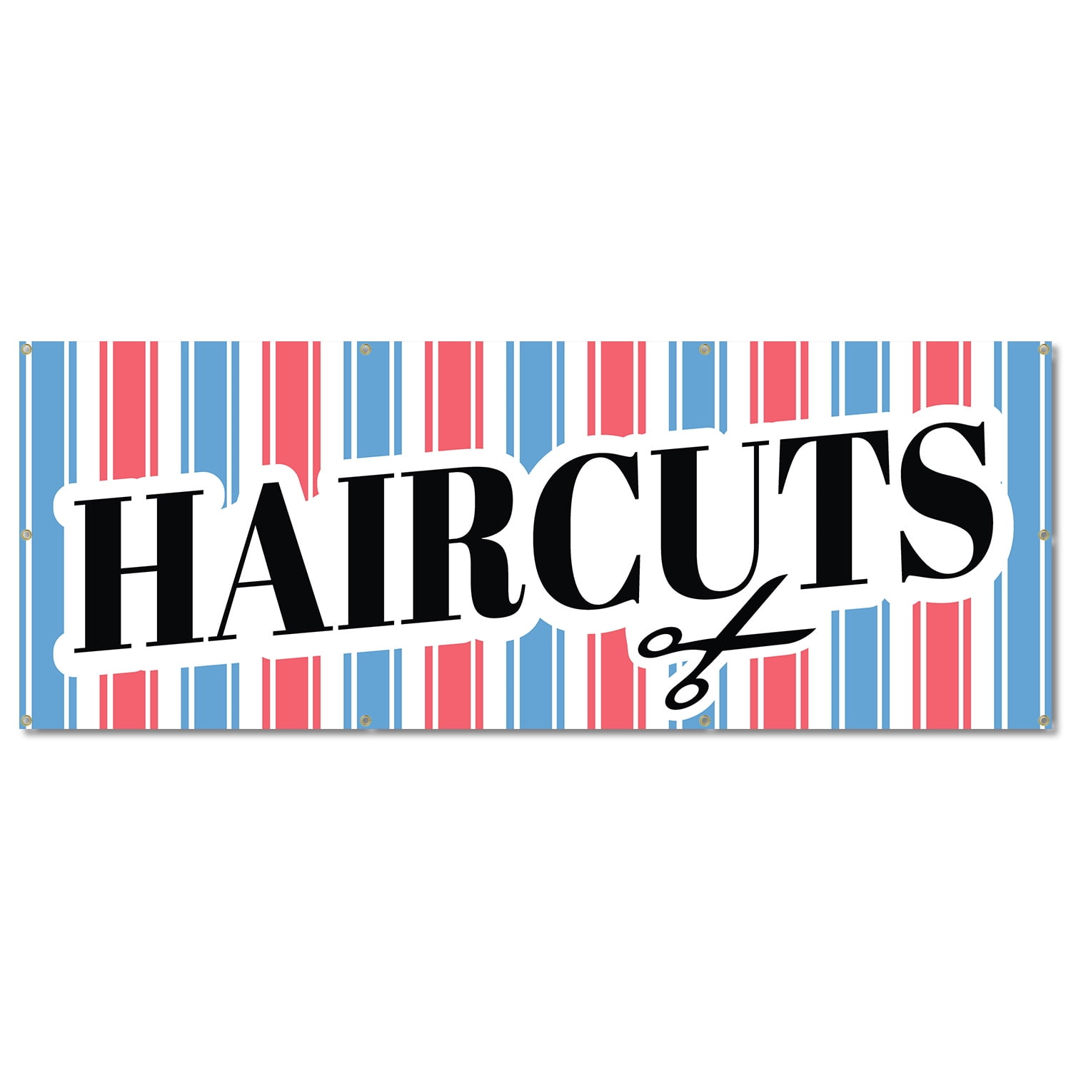 Haircuts | 36" X 96" Banner | Outdoor Vinyl Sign With Grommets | Barber ...