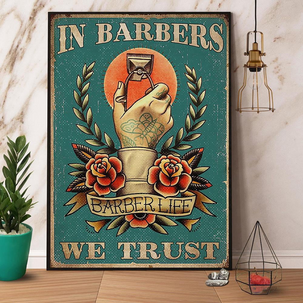Hairdresser In Barbers We Trust Barber Life Paper Poster No Frame Matte ...