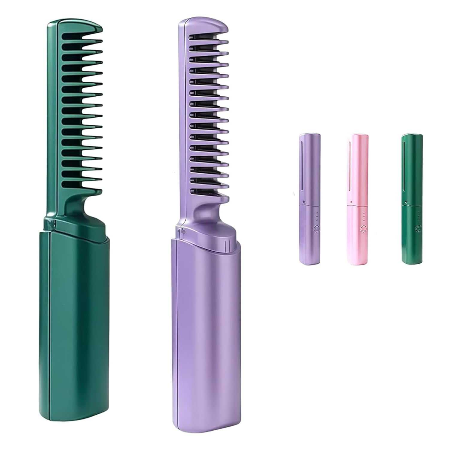 Hairdressing Comb, Ceramic Hair Straightening Comb 2-in-1 Cordless ...