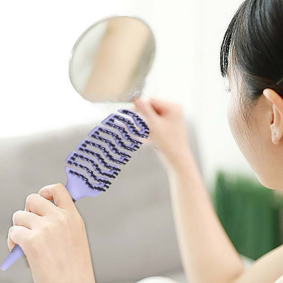 Hairdressing Tools Large Curved Comb with Hollow Design and Pointed ...
