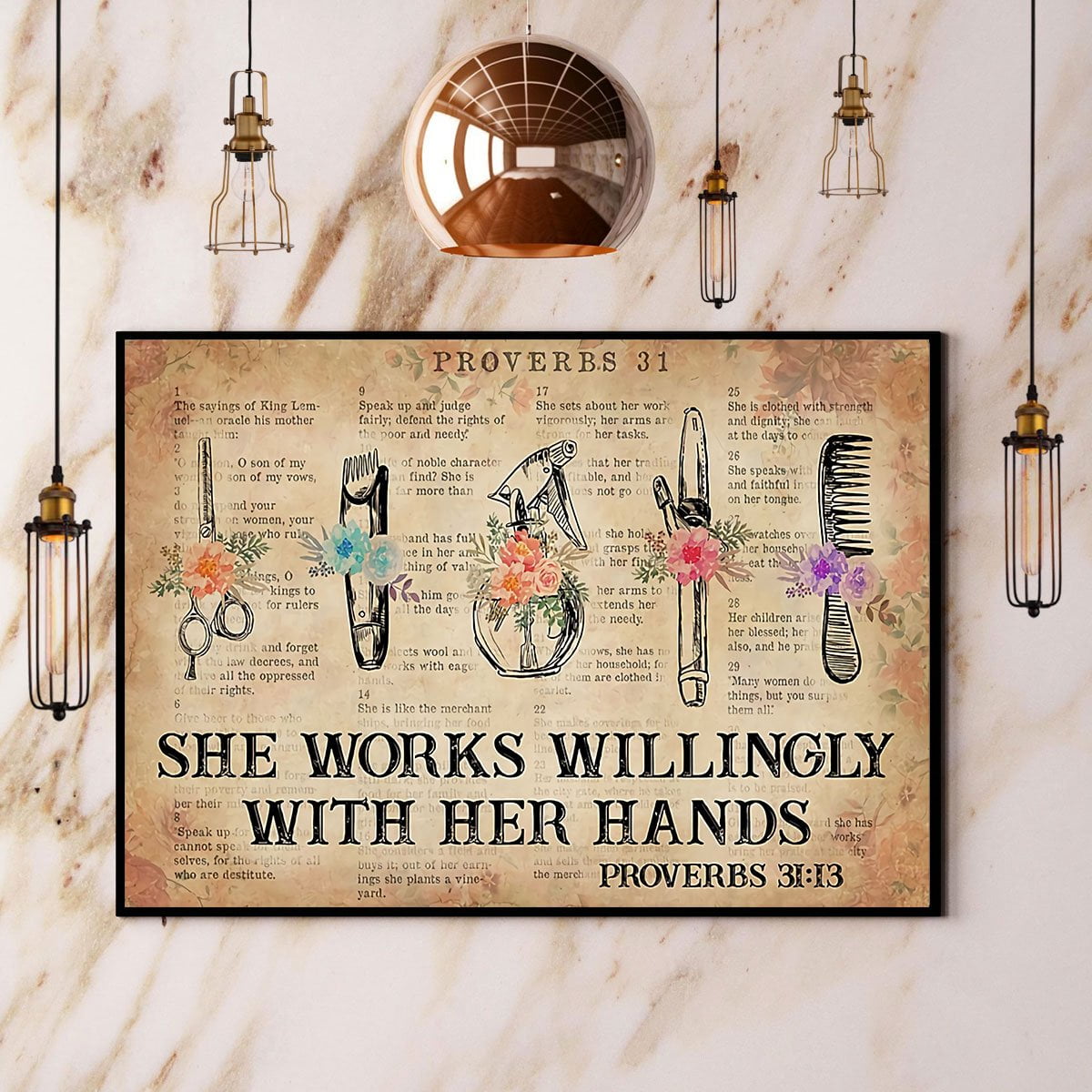 Hairdressing Tools She Works Willingly With Her Hands Paper Poster No ...
