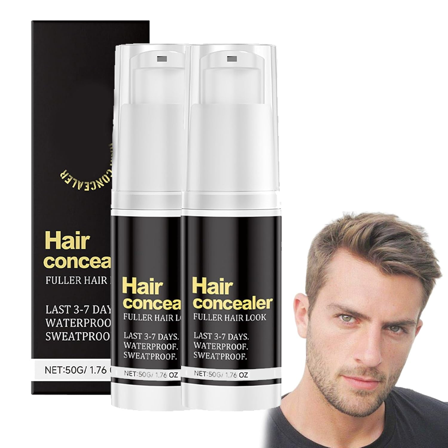 Hairfillup Hair Concealer Black 50ml for Men, Hair Concealer for Men ...