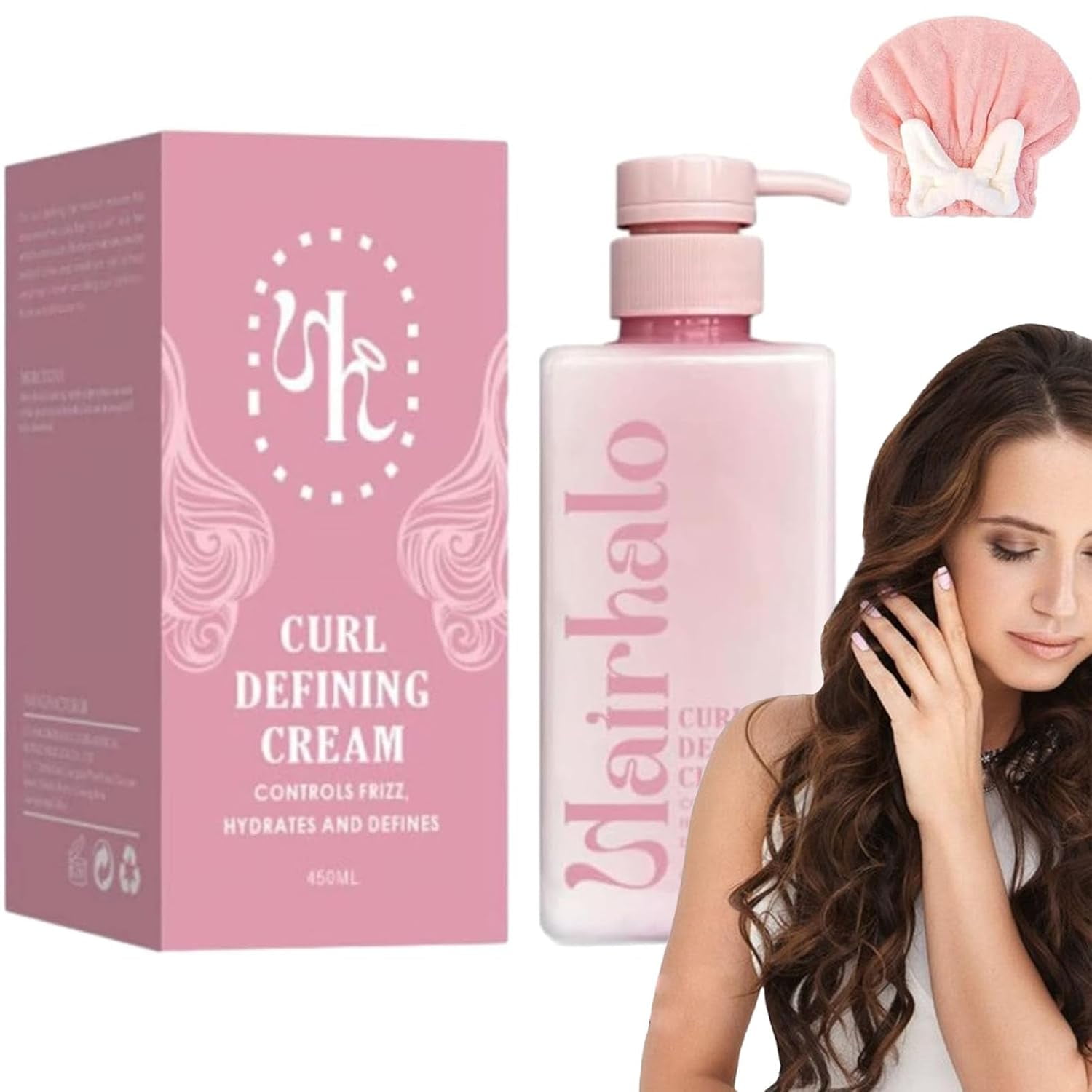 Hairhalo Curl Defining Cream, Hair Halo Curl Defining Cream Pink, Curl ...