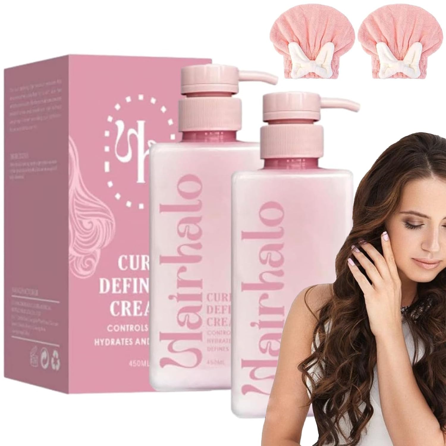 Hairhalo Curl Defining Cream, Hair Halo Curl Defining Cream Pink, Curl ...