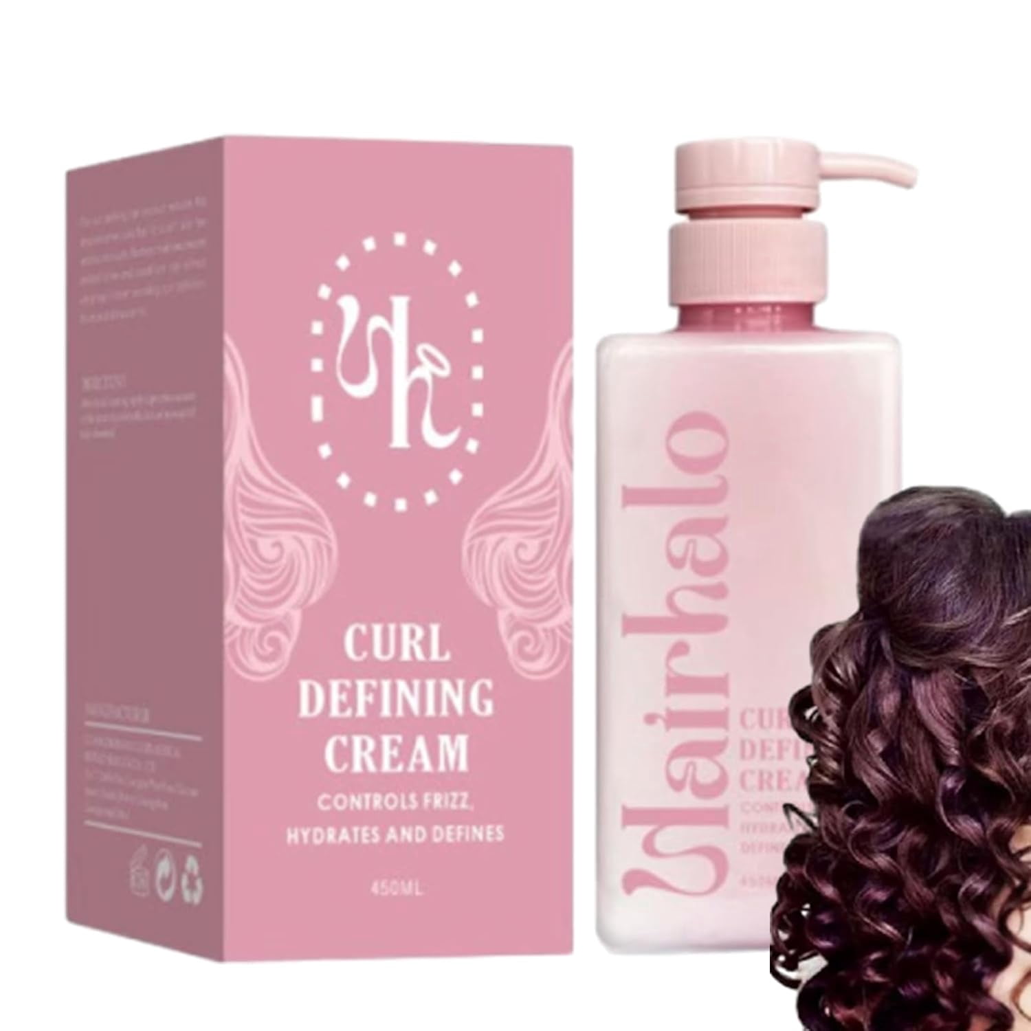 Hairhalo Curl Defining Cream, Hair Halo Curl Defining Cream Pink, Curl ...