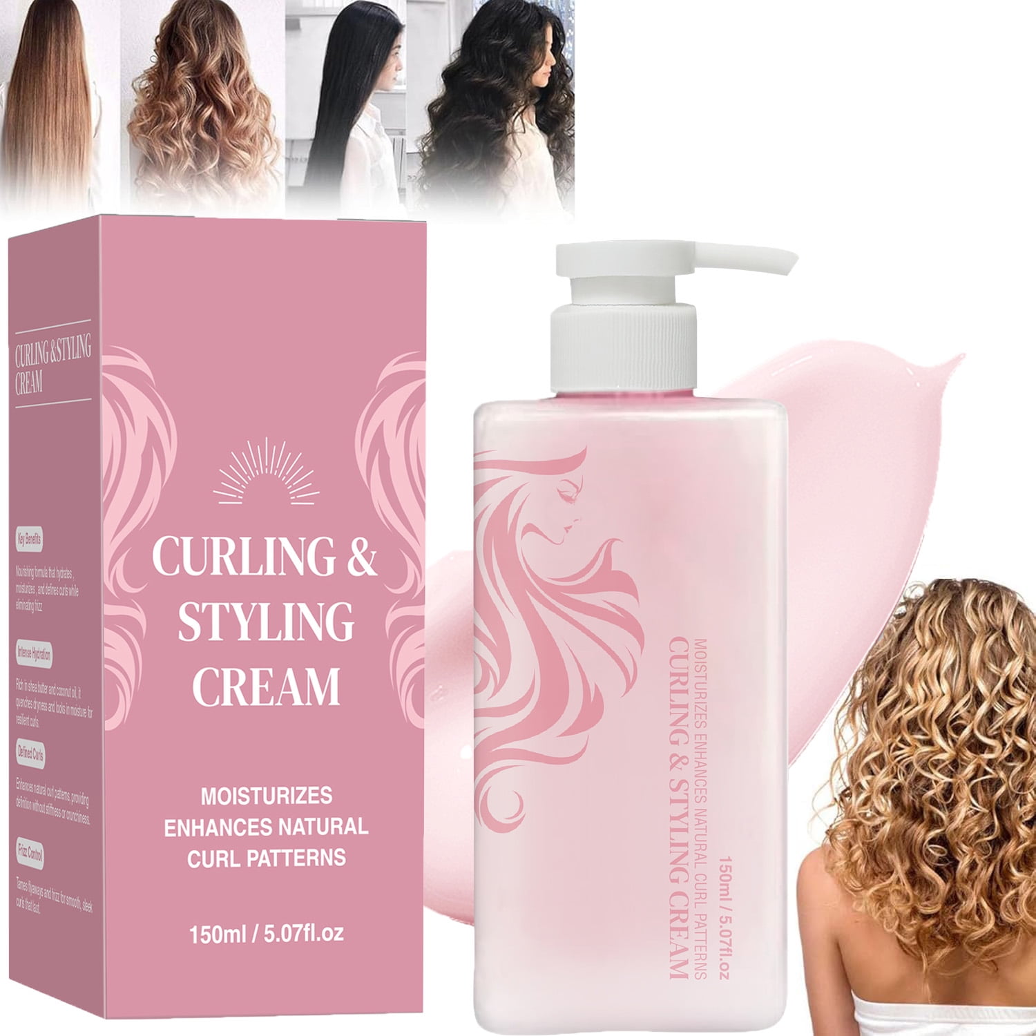 Hair Curl Defining Cream, Curl Defining Cream, Curl Cream for Curly ...