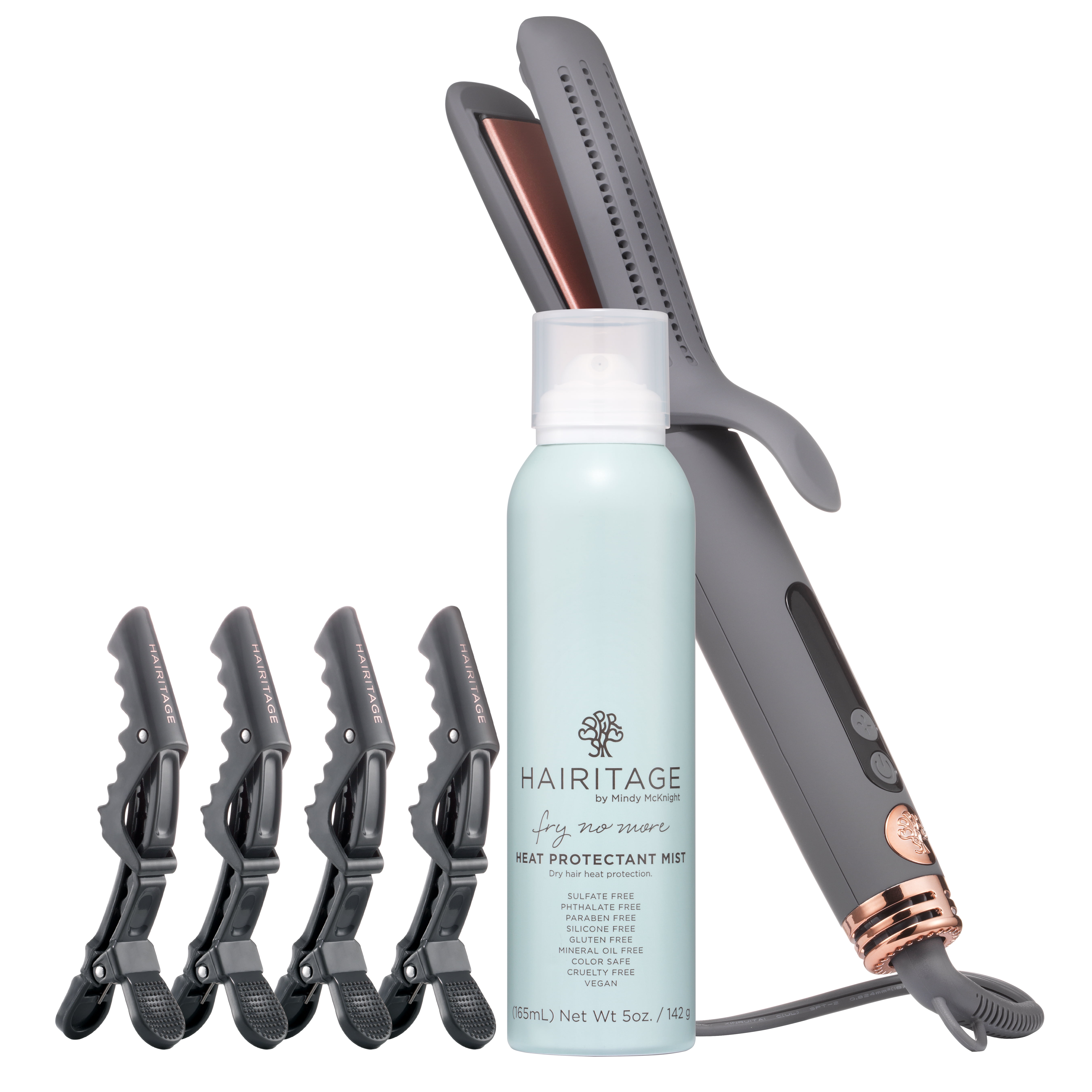 Hairitage 2 in 1 Straightener and Curling Iron Starter Set: 1" Ceramic ...