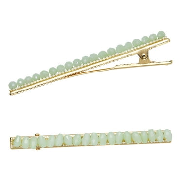 Claire's Hair Glitter Clips in Aqua Green, Soft Pink, and White Colors ...