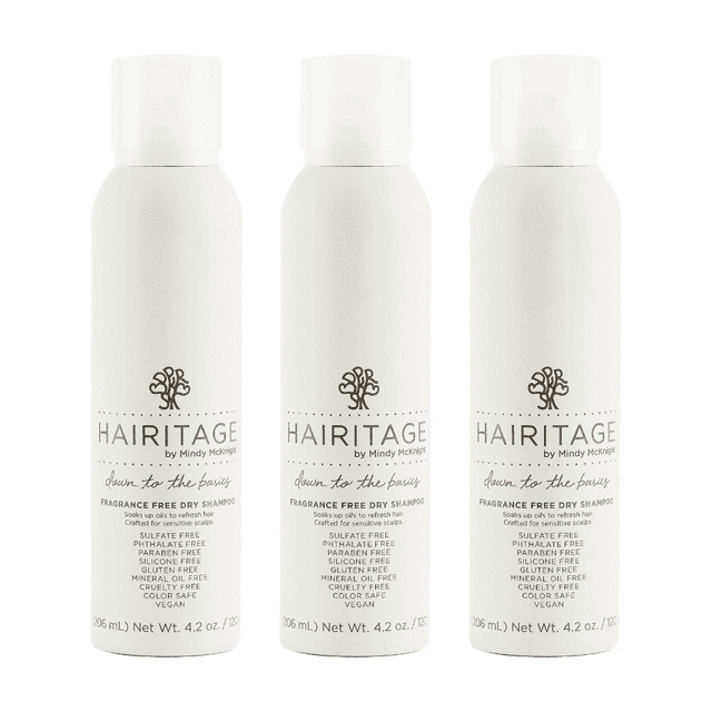 Hairitage Dry Shampoo Spray, Fragrance Free, with Rice Protein, Arctic ...