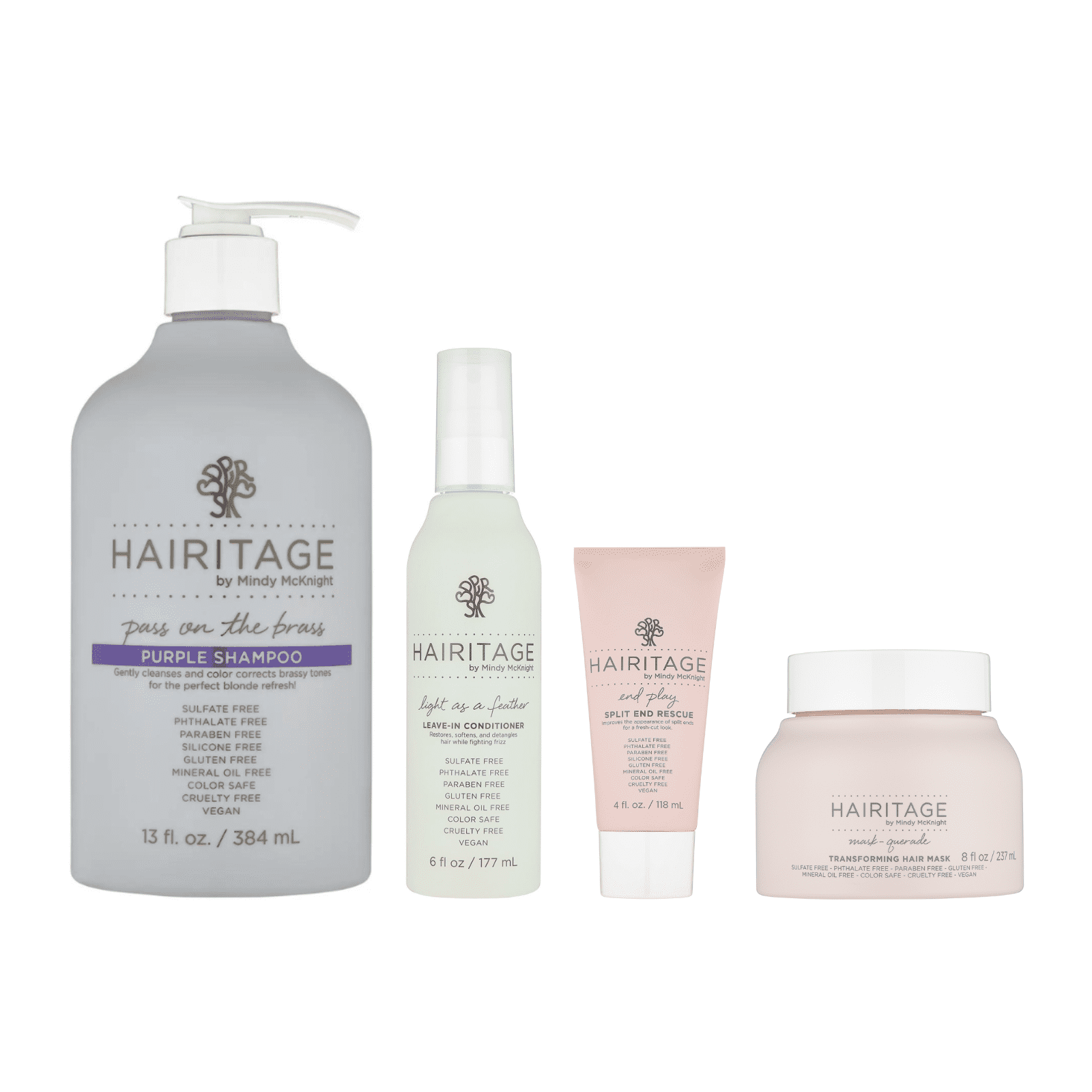 Hairitage Purple Toning Shampoo, Hydrating Hair Mask, Leave In ...