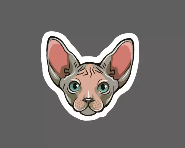 Hairless Cat Sticker Sphynx Waterproof Sticker Phone Decal Water Bottle ...
