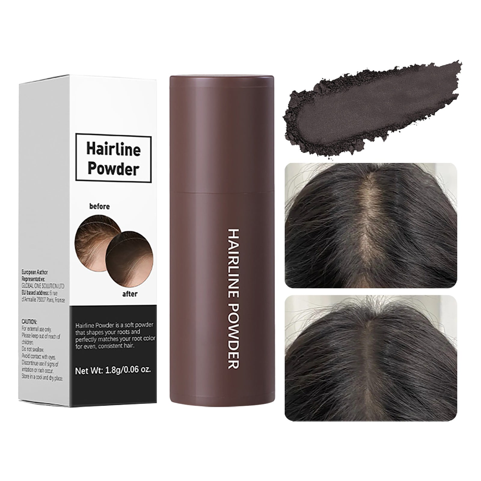 Hairline & Forehead Contouring Powder - Natural Shadow Filler for ...
