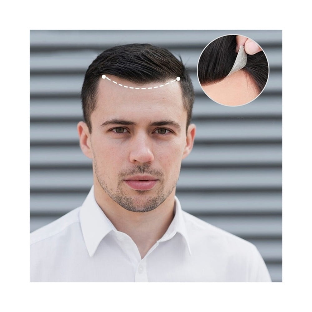 Hairline Toupee for Men V Shape Human Hair Forehead Hairline ...