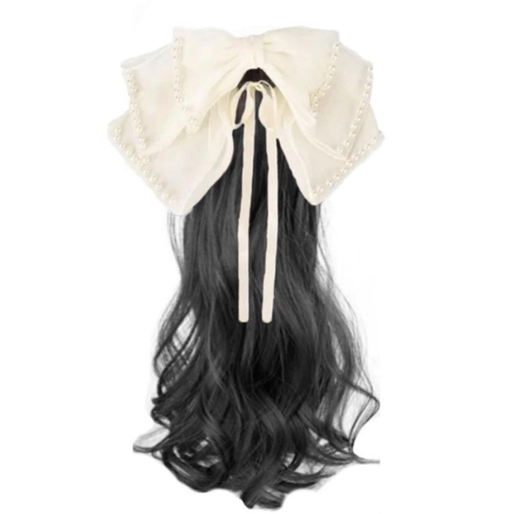 Hairpiece Bows Knot Ponytail Claw Clip Ponytail Wig for Women W2A1 A8E8 ...