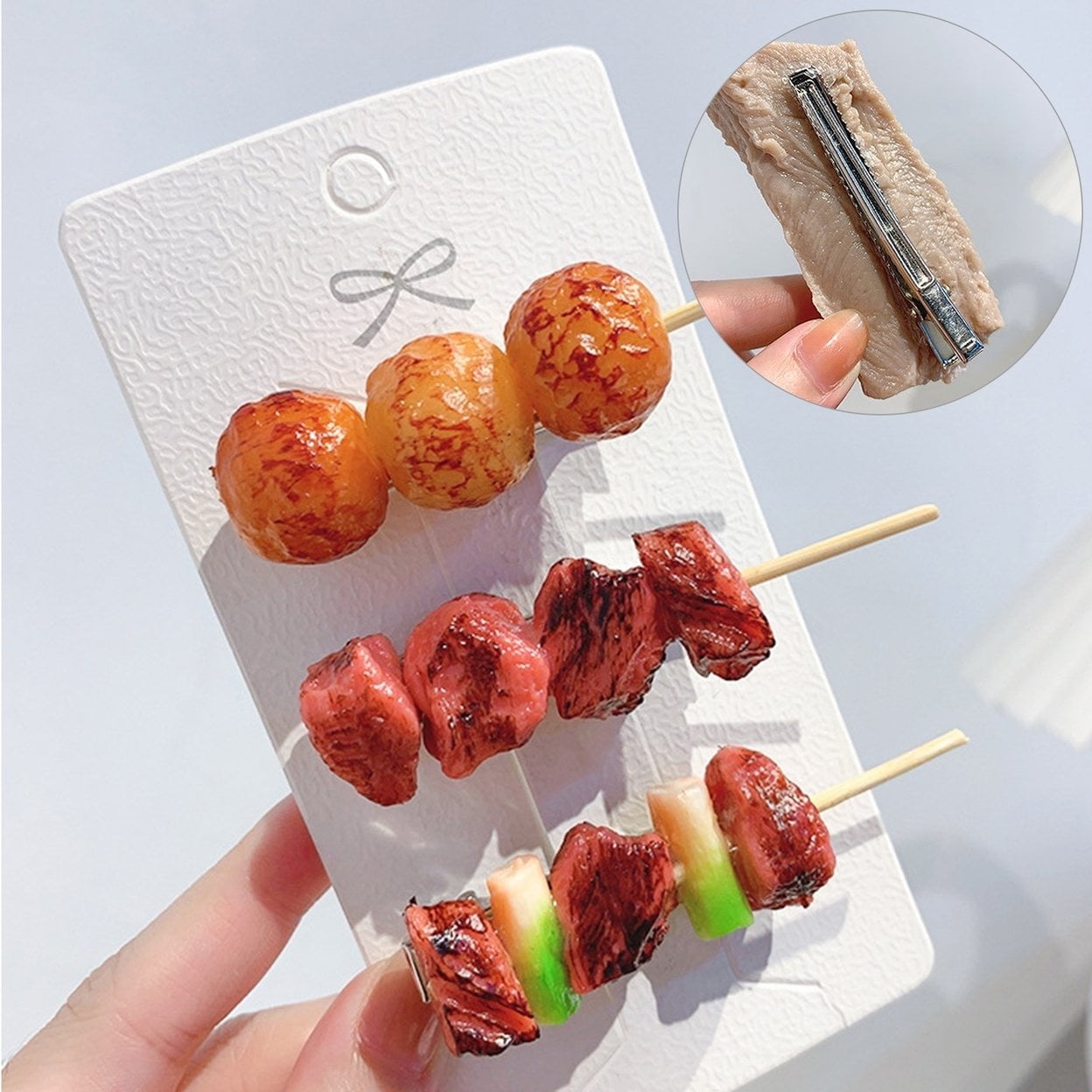 Hairpin Decorative Eye-catching Headdress Simulation Food Stewed Pork ...