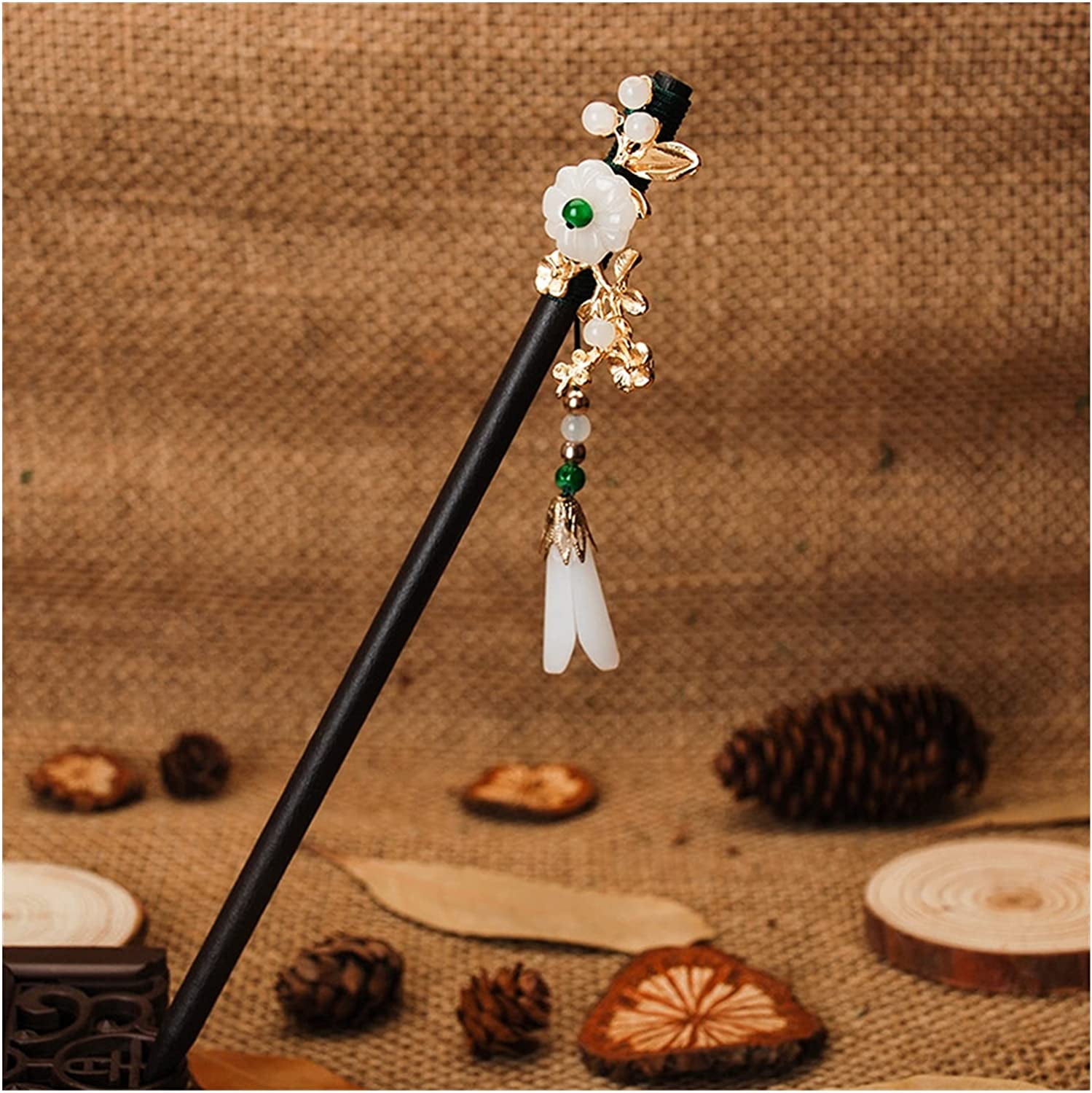 Hairpin Retro Flower Tassel Hairpin Hanfu Wooden Wooden Hair Stick Old ...