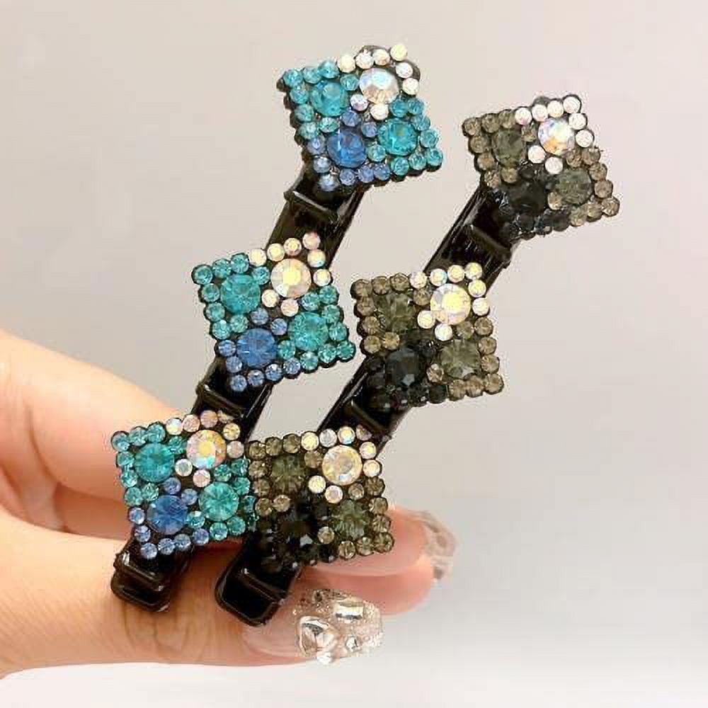 Hairpin Rhinestone Duckbill Clip, Double Bangs Hair Clips Braided (E ...