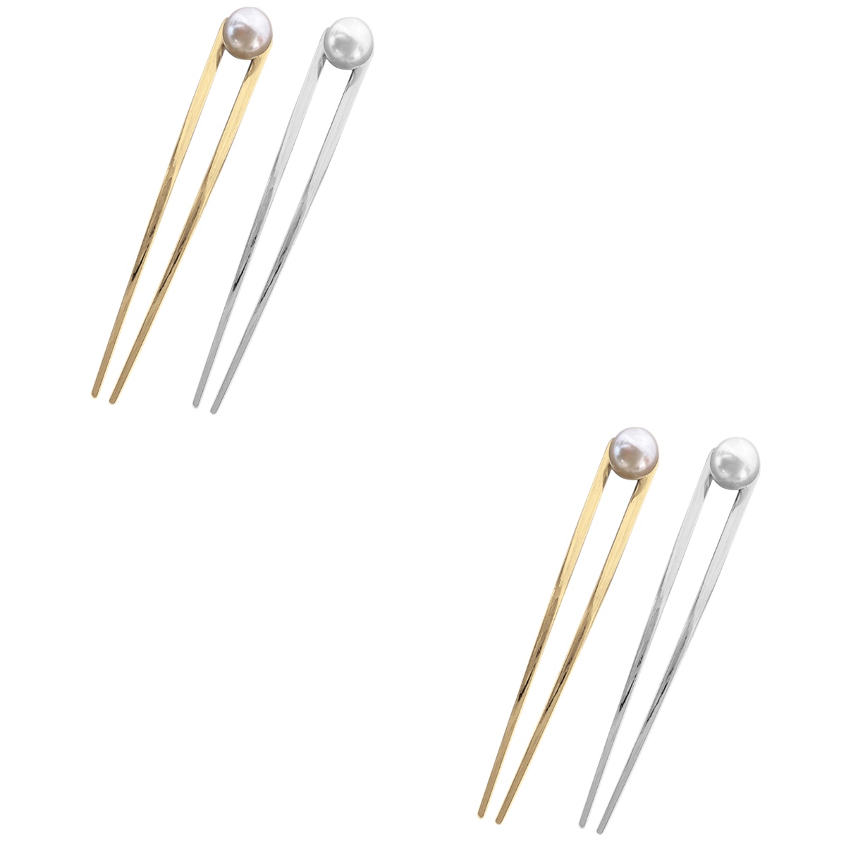 Hairpin U-shaped Simple Rollers Clips Jaw Gold Headpiece Girls Stick ...