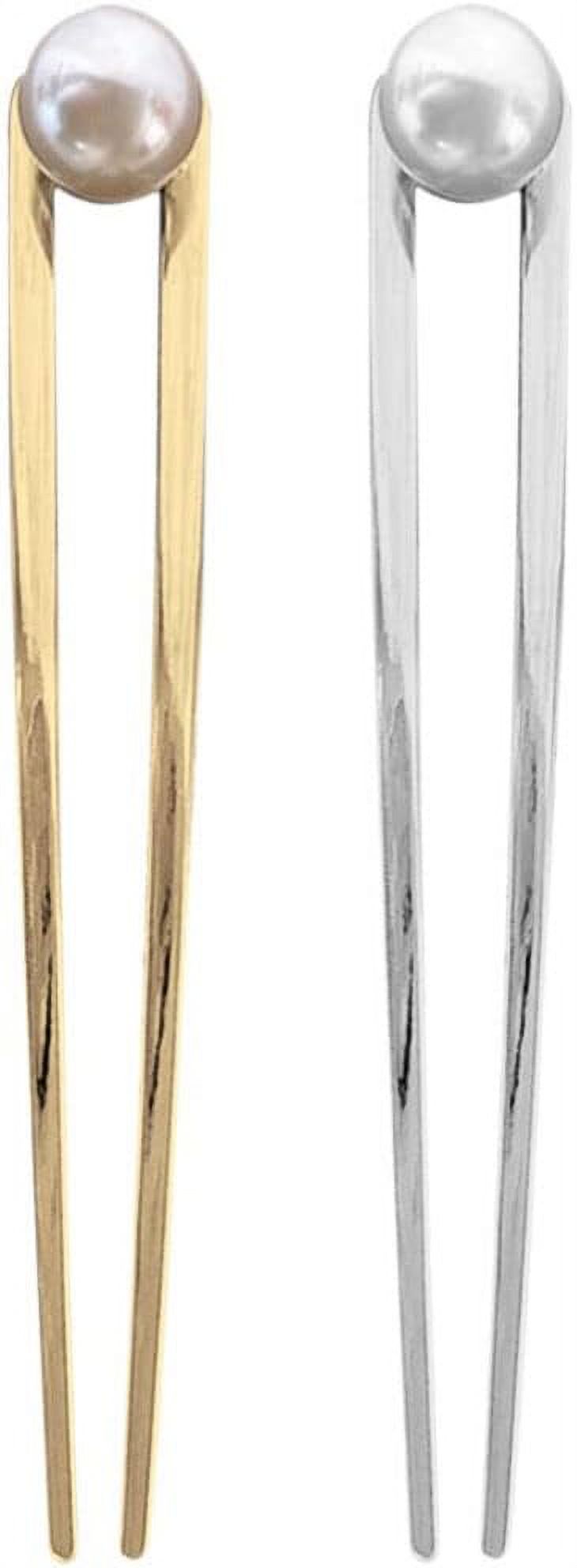 Hairpins 2pcs Pearl Hair U Shape fork Pearls French Hair Pin Clips for ...