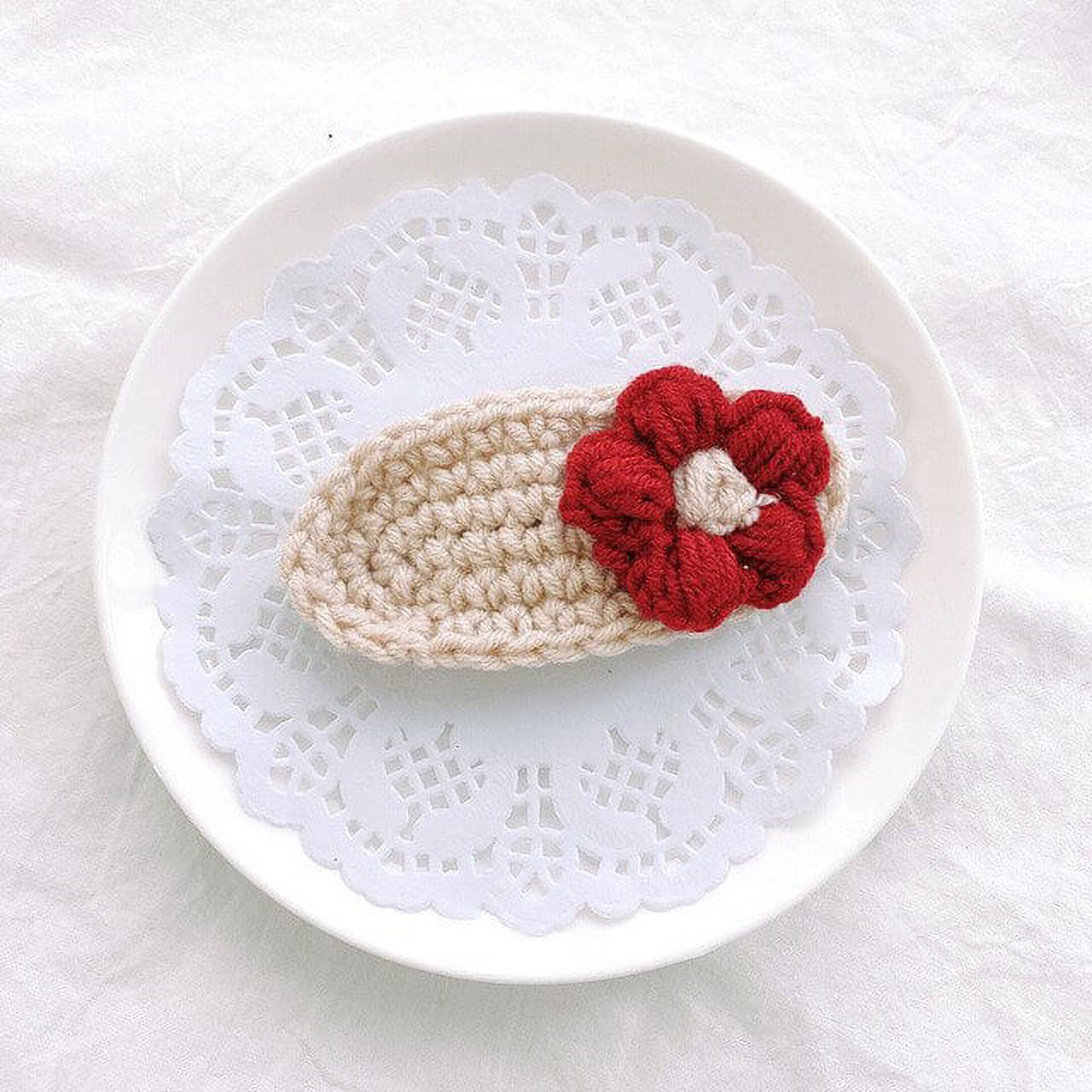 Hairpins Kids Flower Bow Baby Hair Clips Hand-knitted Wool Hairpin ...