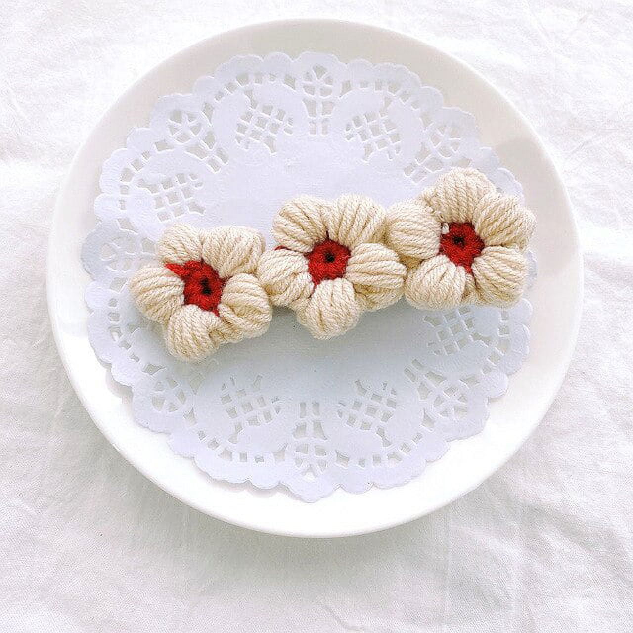 Hairpins Kids Flower Bow Baby Hair Clips Hand-knitted Wool Hairpin ...