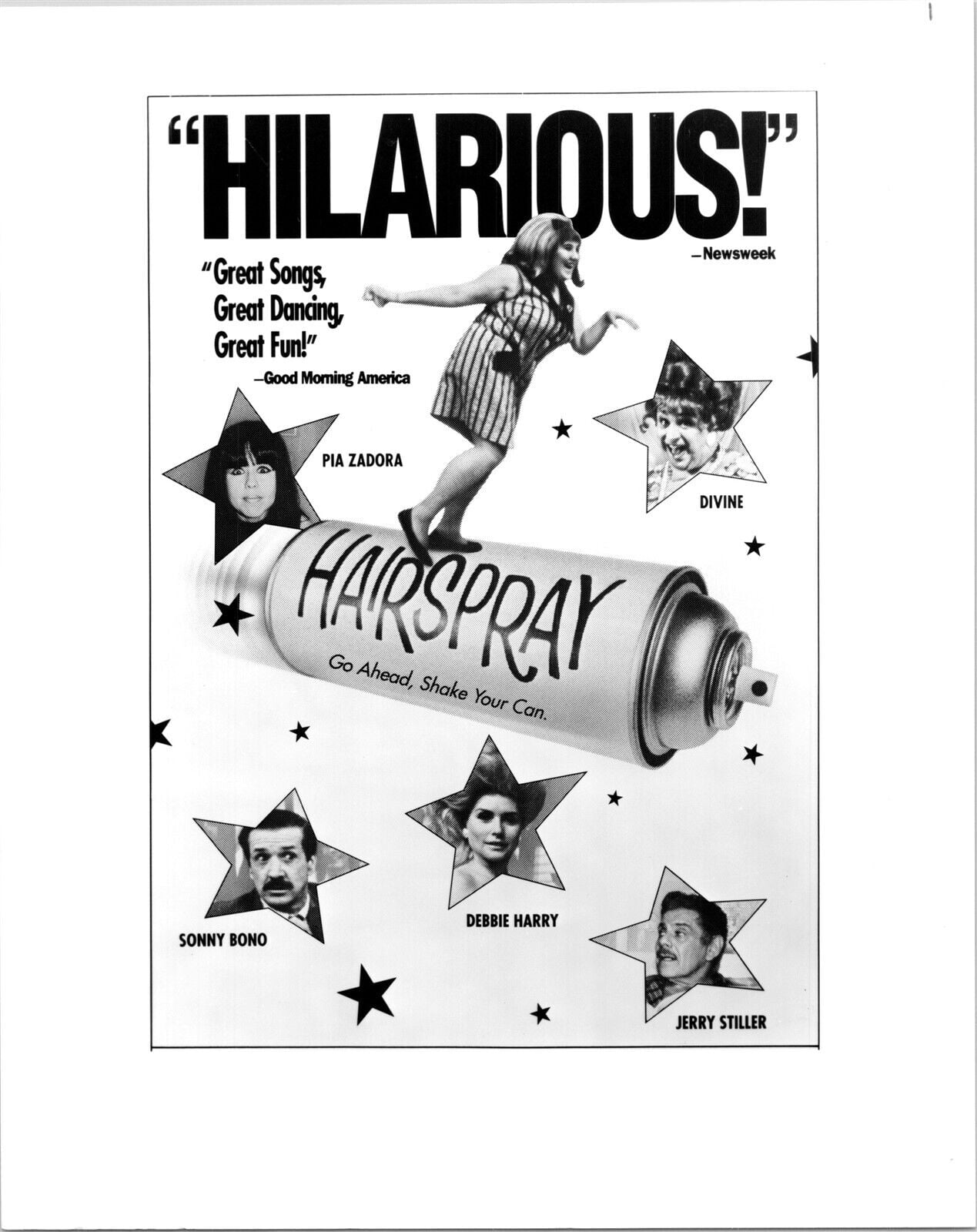 Hairspray D Harry Jerry Stiller Divine Pia Zadora Sonny Bono 8x10 photo ...