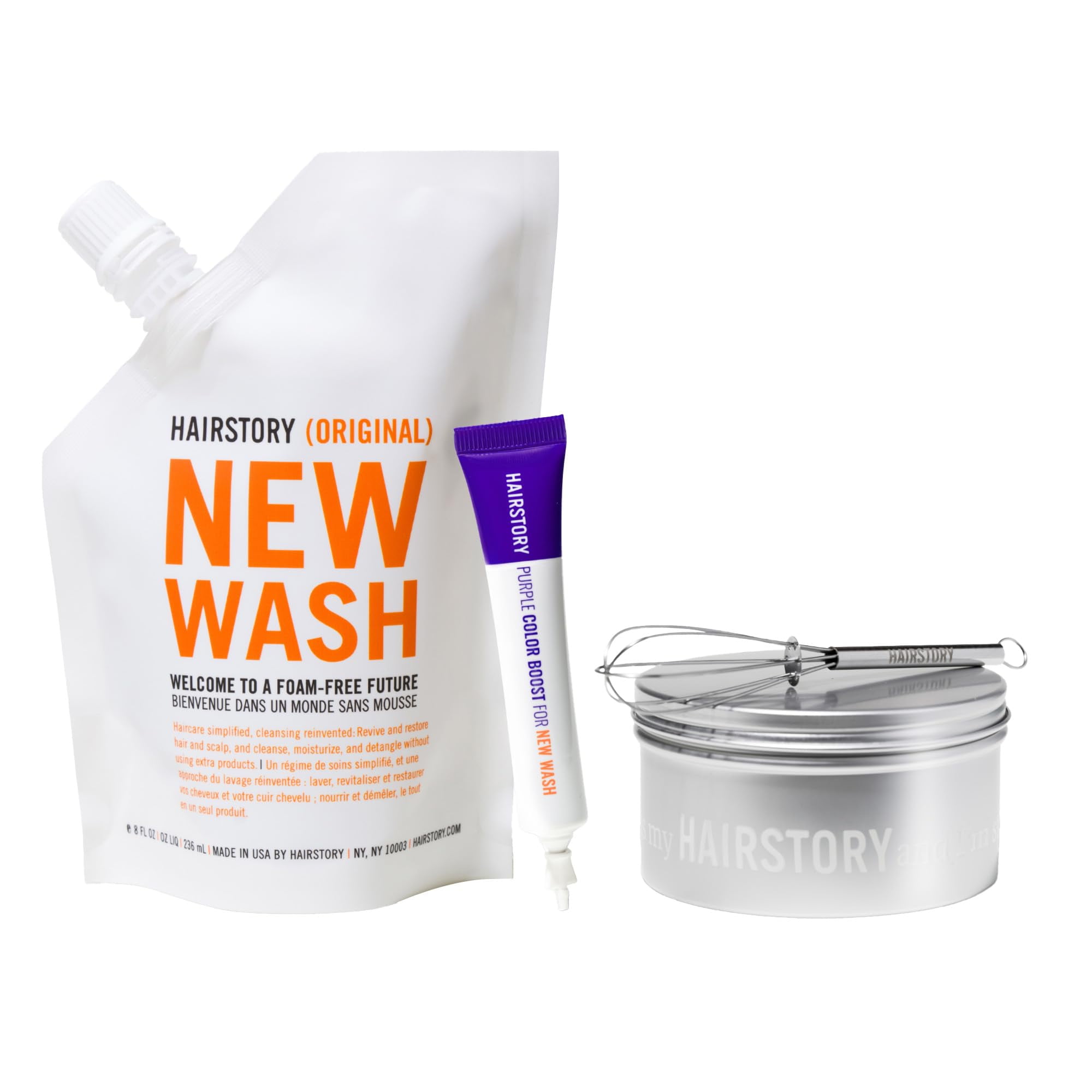 Hairstory Anti-Brass Color Boost Set, New Wash Original & Purple Color ...