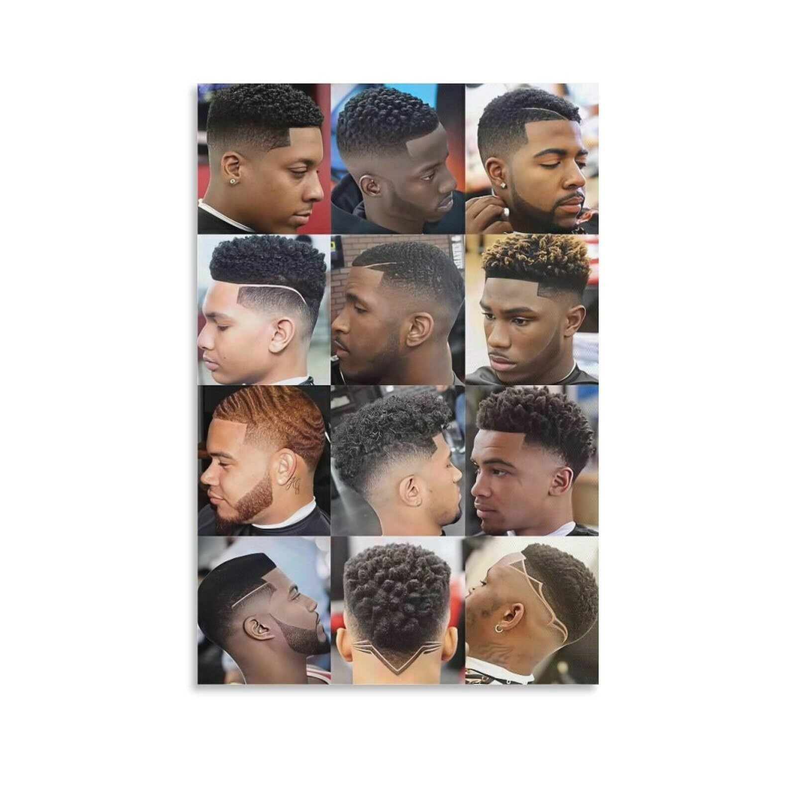Hairstyle Poster Hairstyle Guide for Men Hair Salon Poster Canvas Wall ...