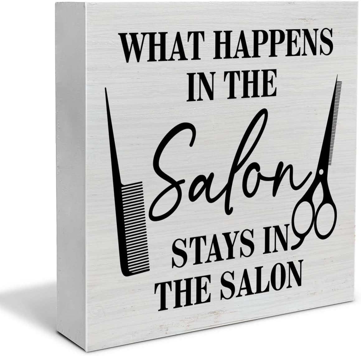 Hairstylist Gifts, Hair Salon Decor What Happens in the Salon Wooden ...