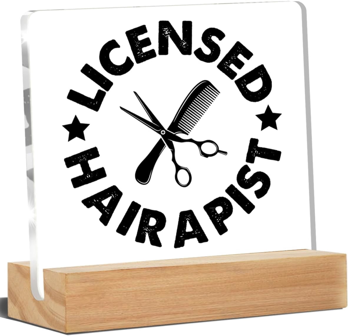 Hairstylist Gifts, Hair Stylist Signs Decor Licensed Hairapist Acrylic ...