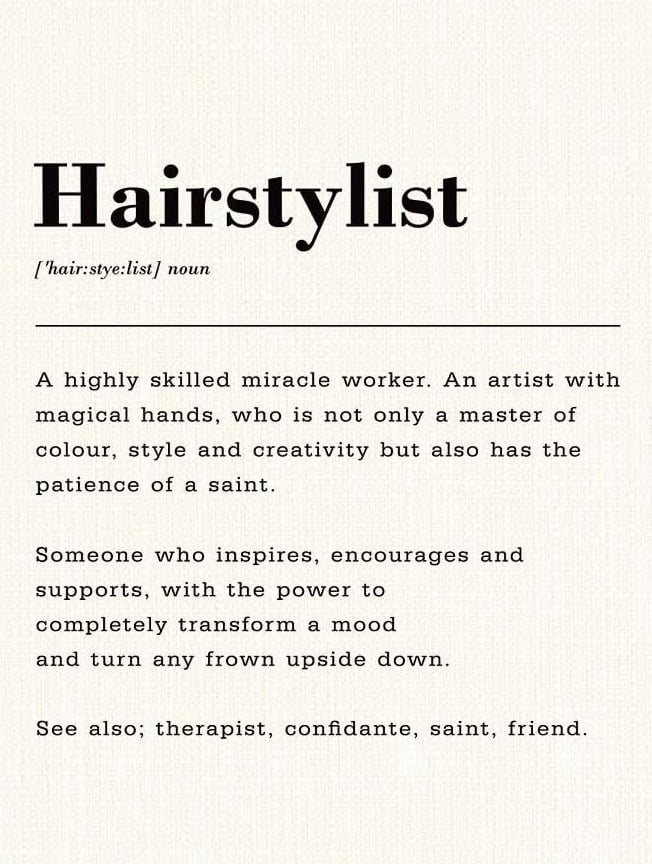 Hairstylist definition Poster Hair Salon Wall Decor, Beauty Room Decor ...