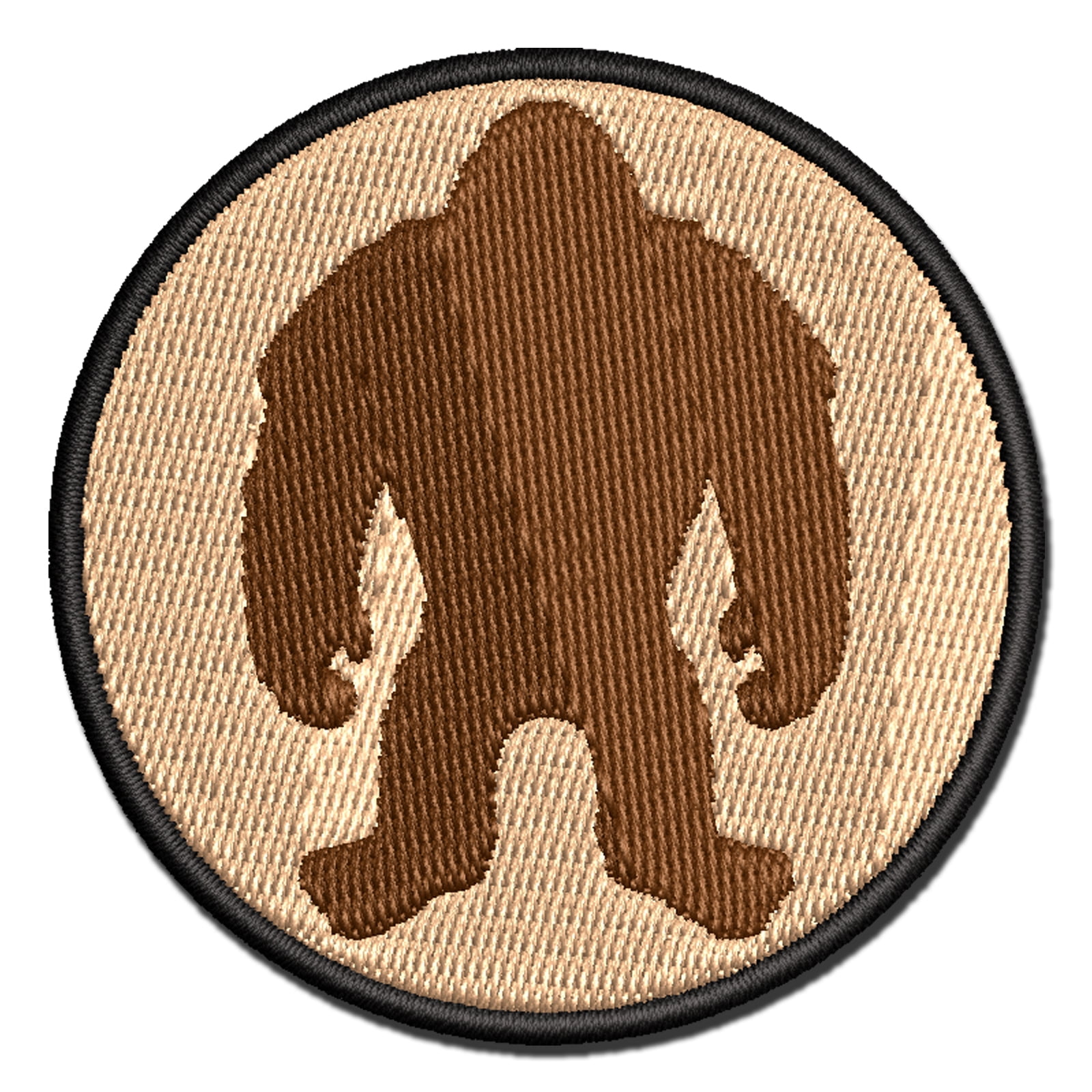 Hairy Bigfoot Sasquatch Standing Silhouette Applique Multi-Color Embroidered Hook & Loop Patch ...
