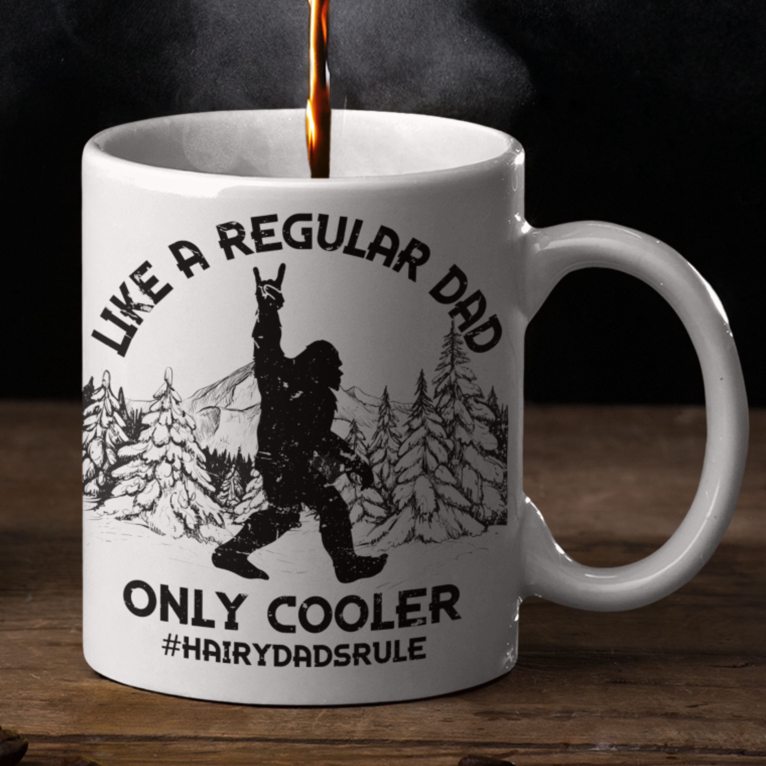 Hairy Dad Mug, Beard Mugs for Dad, Funny Dad Coffee Mug, Bigfoot Dad ...
