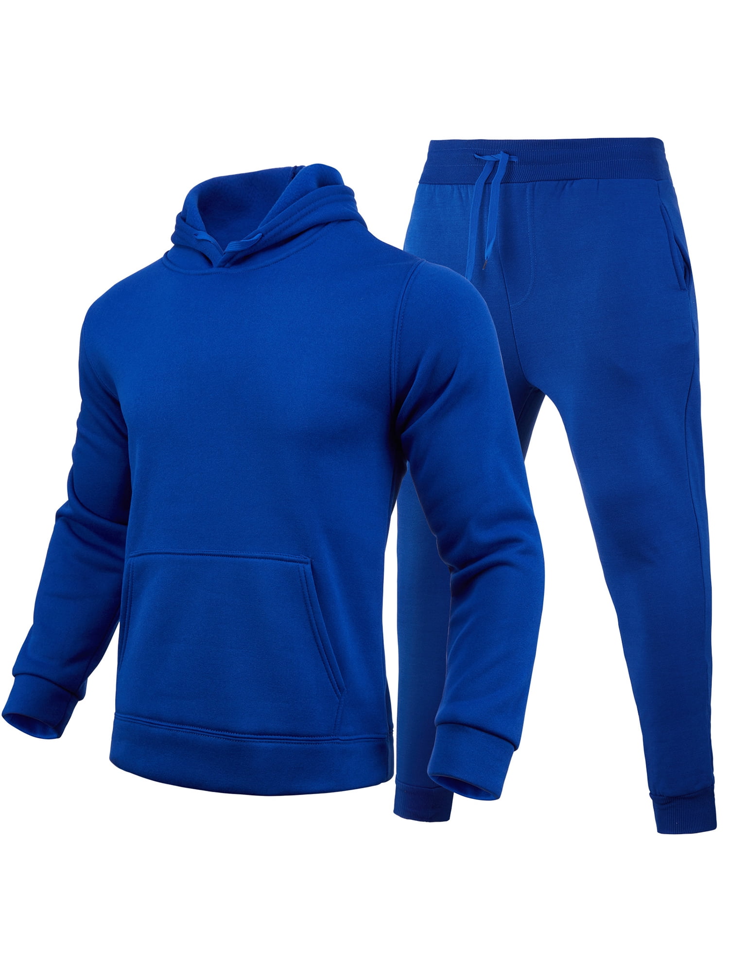 Haite Men Tracksuit Set Solid Color 2 Piece Jogging Suits Hooded ...