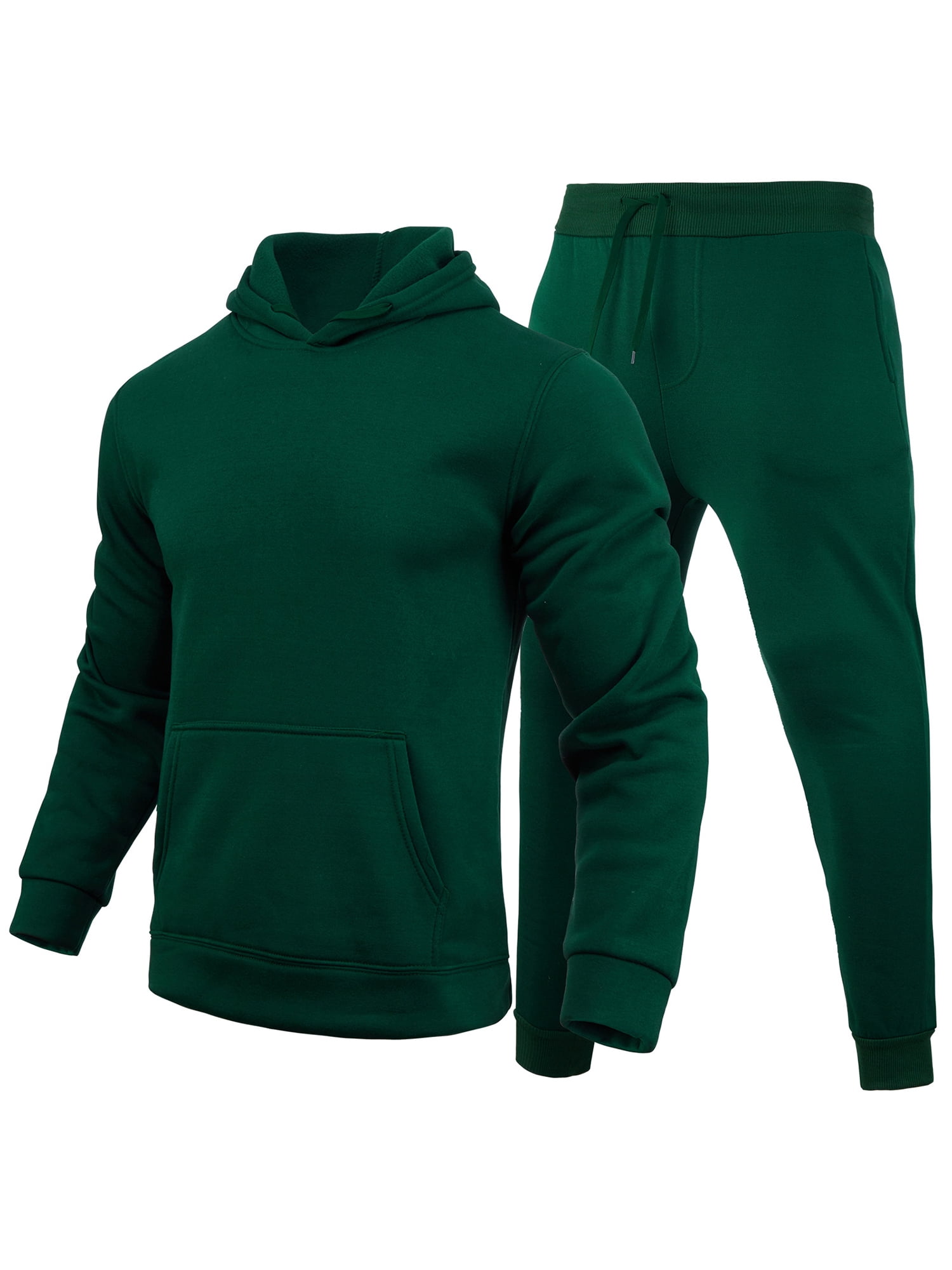 Haite Men Tracksuit Set Solid Color 2 Piece Jogging Suits Hooded ...