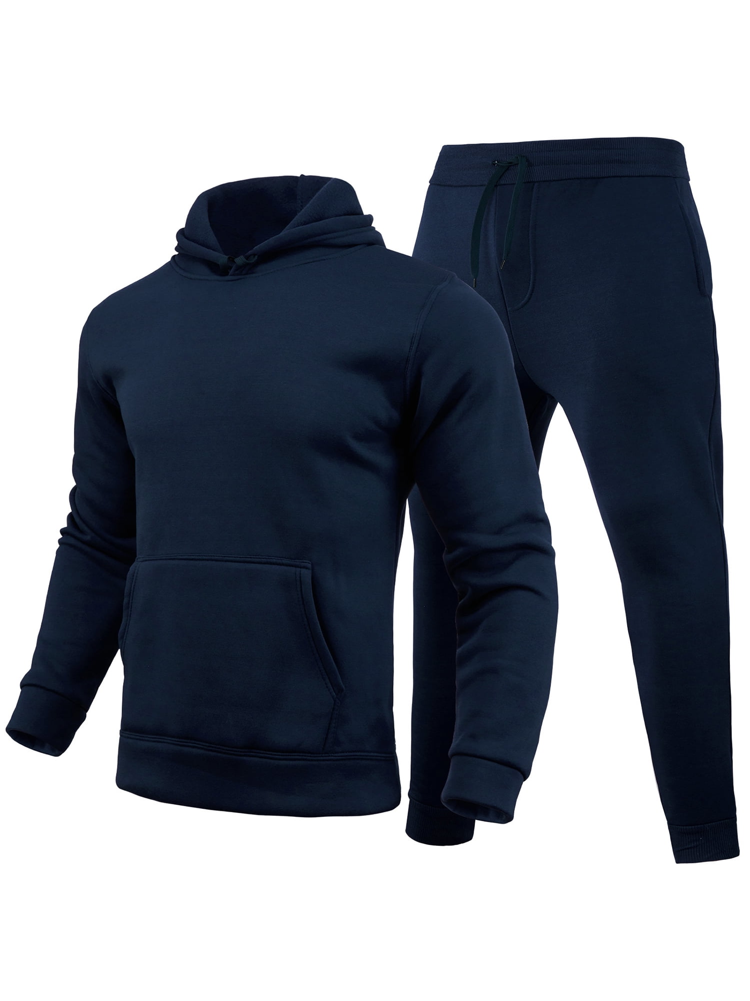 Haite Men Tracksuit Set Solid Color 2 Piece Jogging Suits Hooded ...