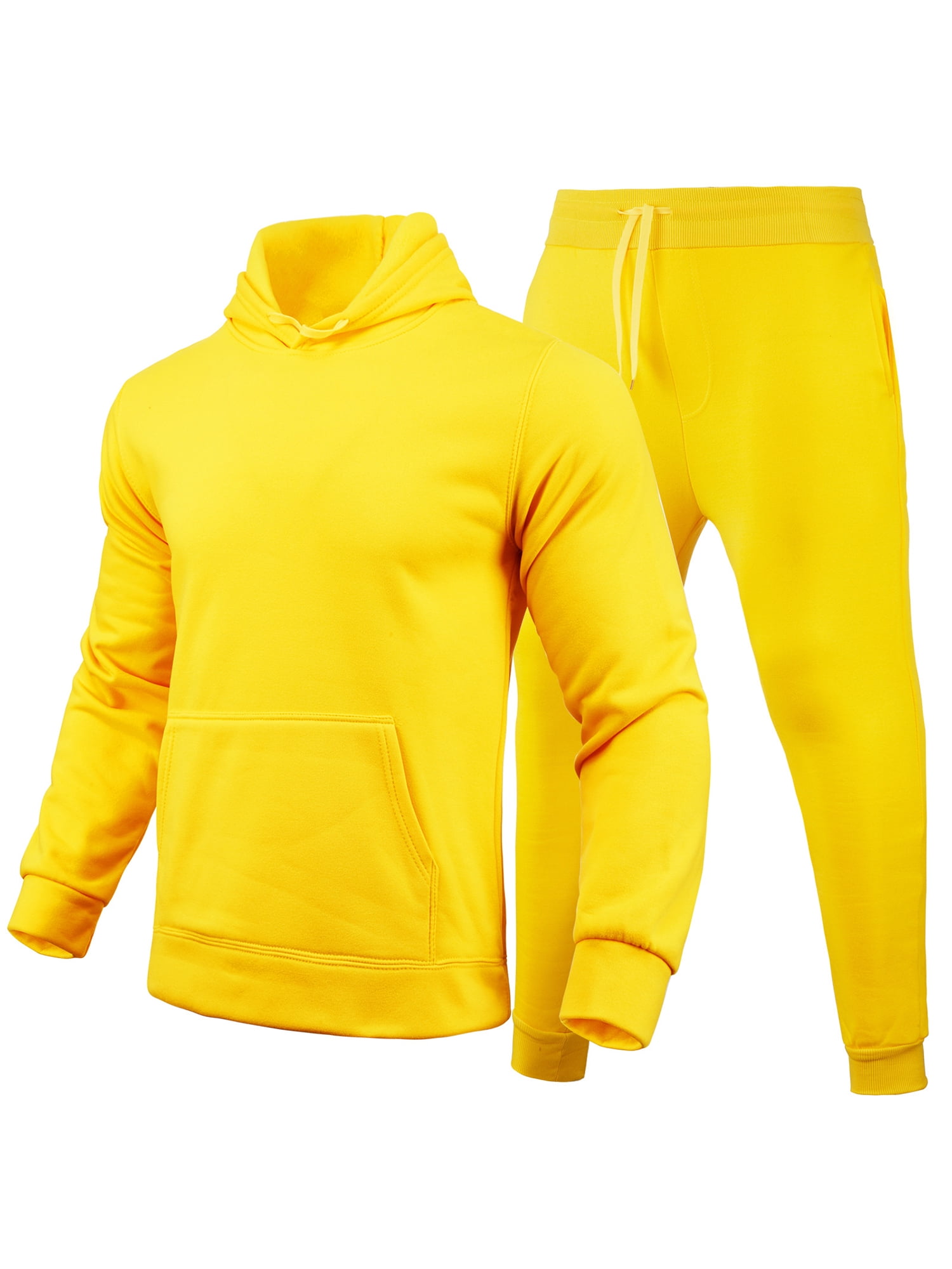 Haite Men Tracksuit Set Solid Color 2 Piece Jogging Suits Hooded ...