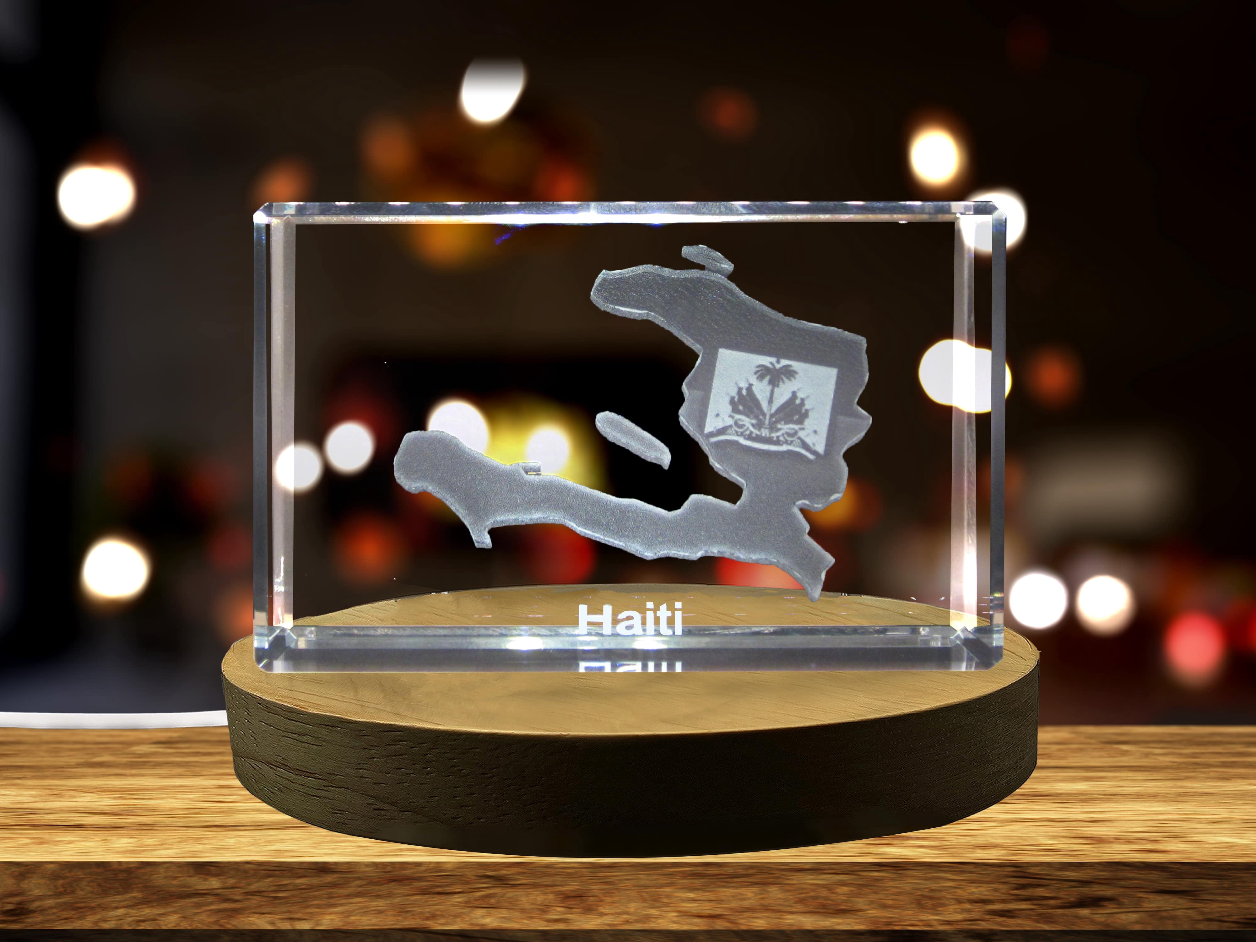 Haiti 3D Engraved Crystal 3D Engraved Crystal Keepsake/Gift/Decor ...
