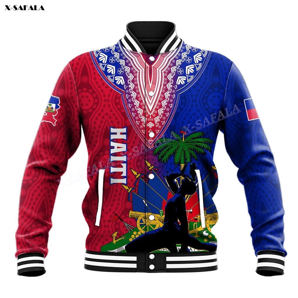 Haiti Ayiti Neg Maron Dashiki Royal Flag 3D Printed Thick Baseball ...