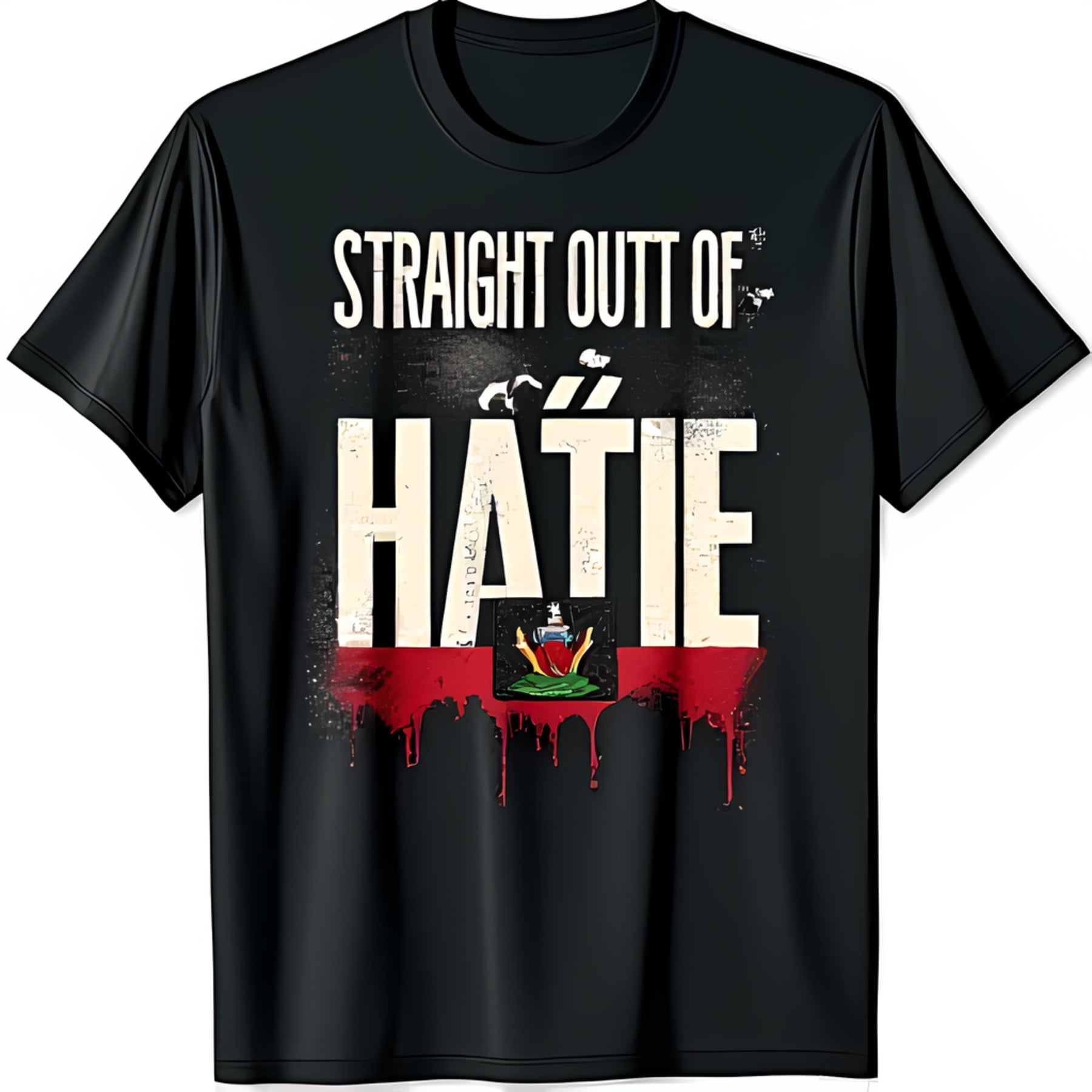 Haiti Black T-Shirt with Haitian Design - Walmart.com