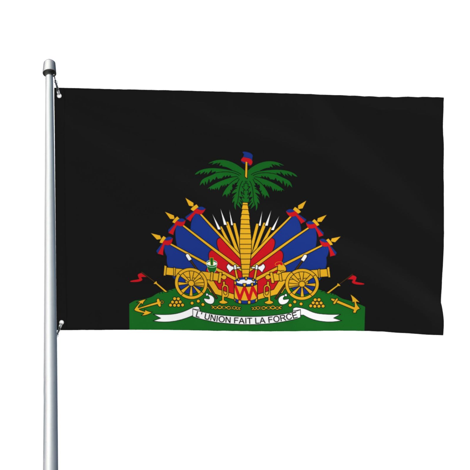 Haiti Coat Of Arms 4x6 Feet Flag Polyester Double Stitched With ...